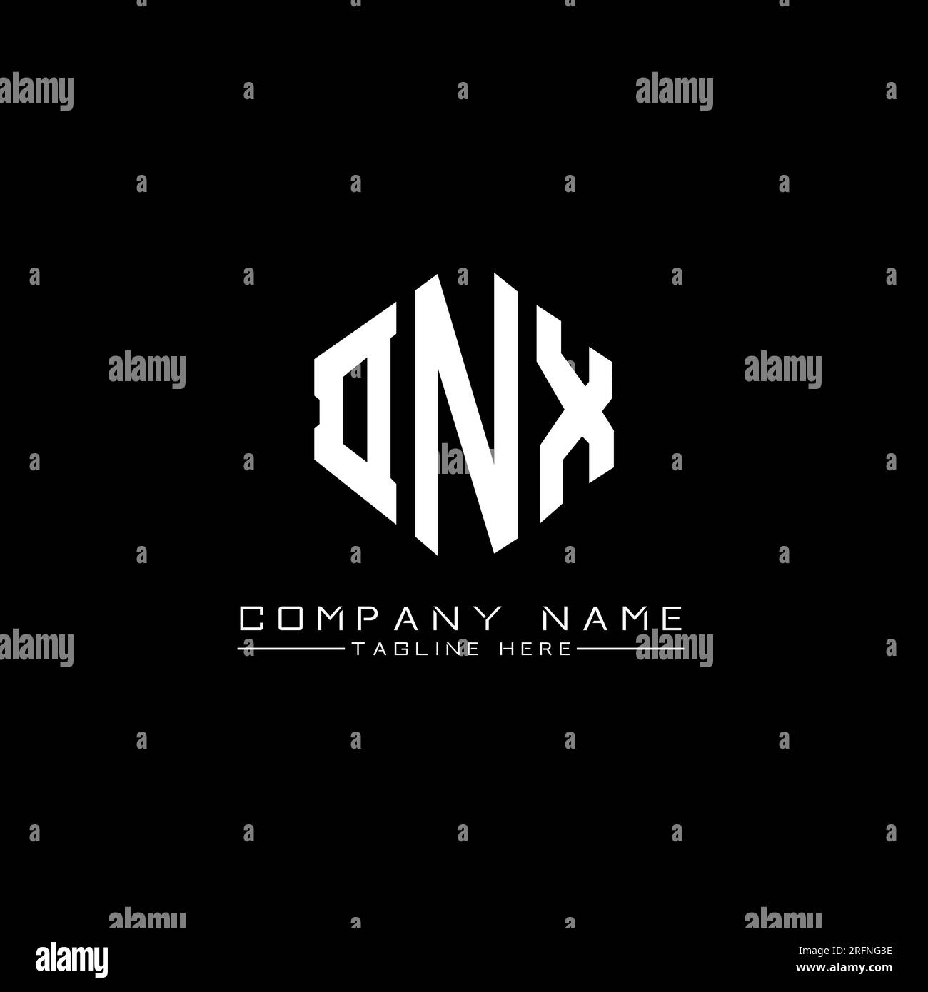 DNX letter logo design with polygon shape. DNX polygon and cube shape ...