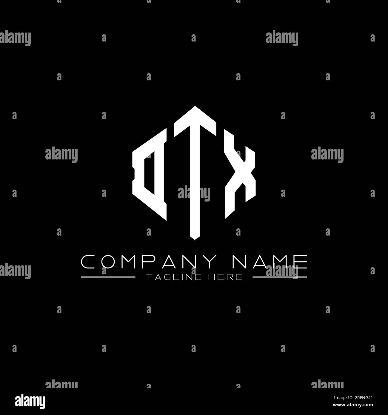 DTX letter logo design with polygon shape. DTX polygon and cube shape ...