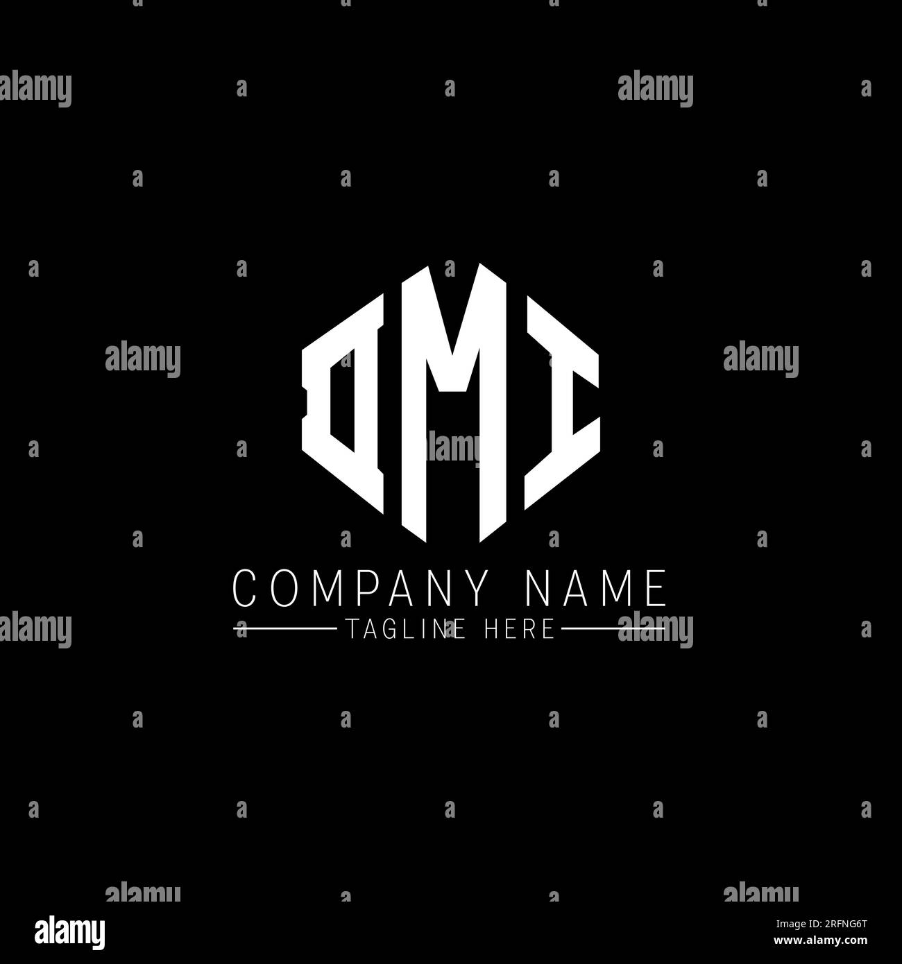 DMI letter logo design with polygon shape. DMI polygon and cube shape ...