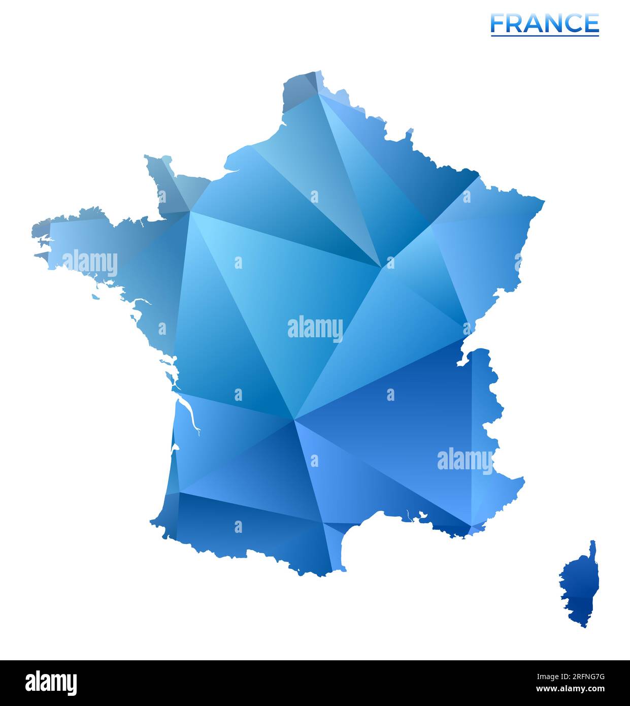 Vector polygonal France map. Vibrant geometric country in low poly ...