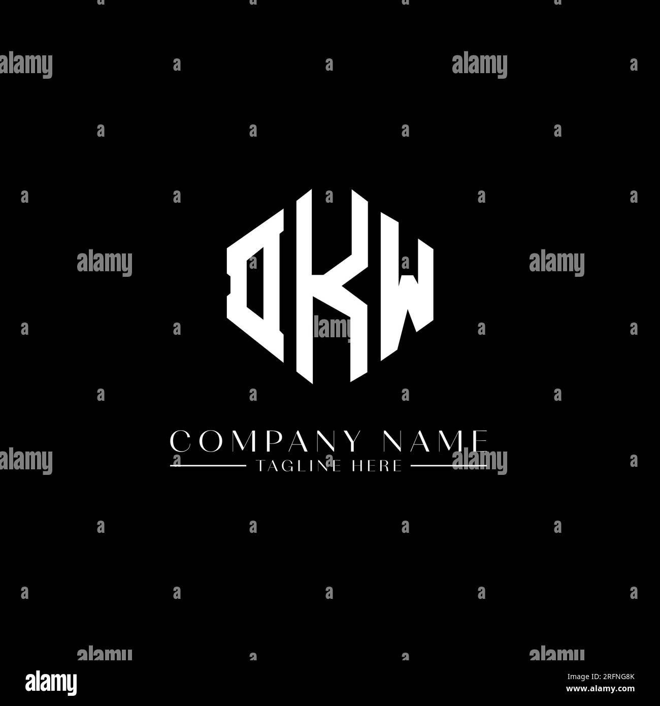 DKW letter logo design with polygon shape. DKW polygon and cube shape ...