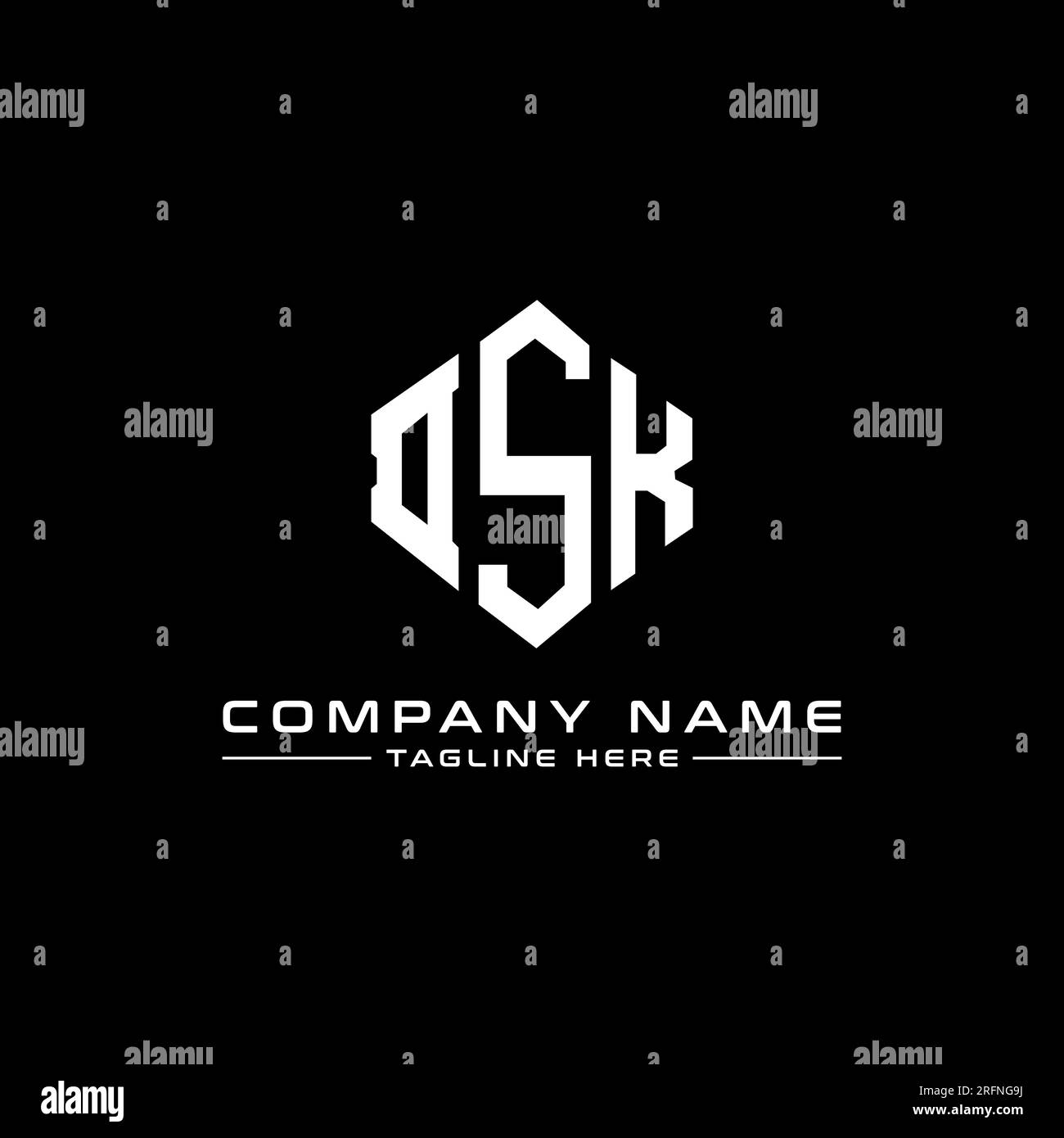DSK letter logo design with polygon shape. DSK polygon and cube shape ...
