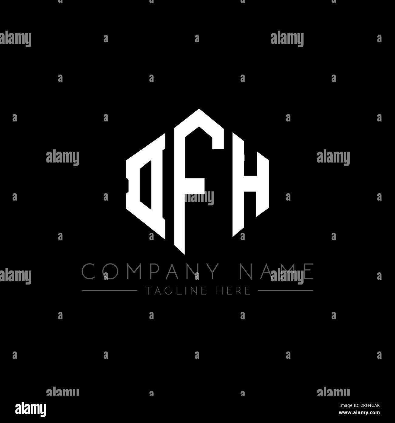 DFH letter logo design with polygon shape. DFH polygon and cube shape ...