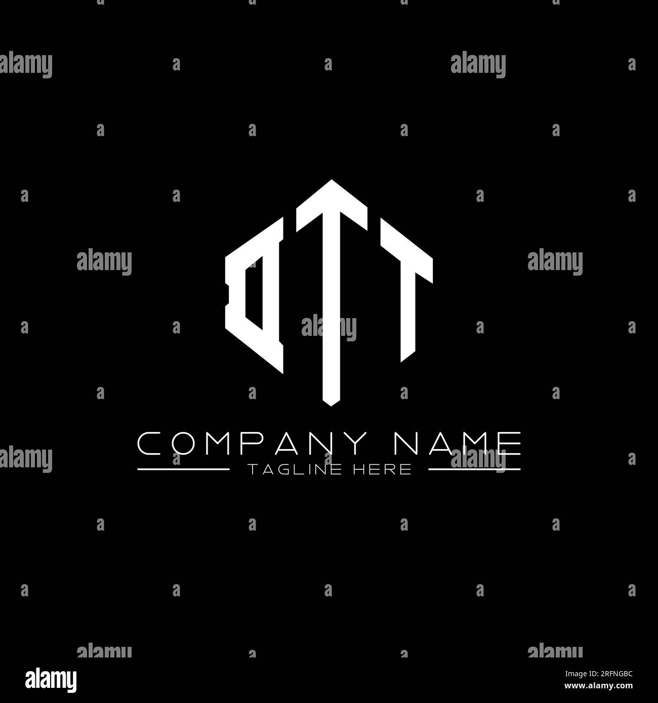 DTT letter logo design with polygon shape. DTT polygon and cube shape ...