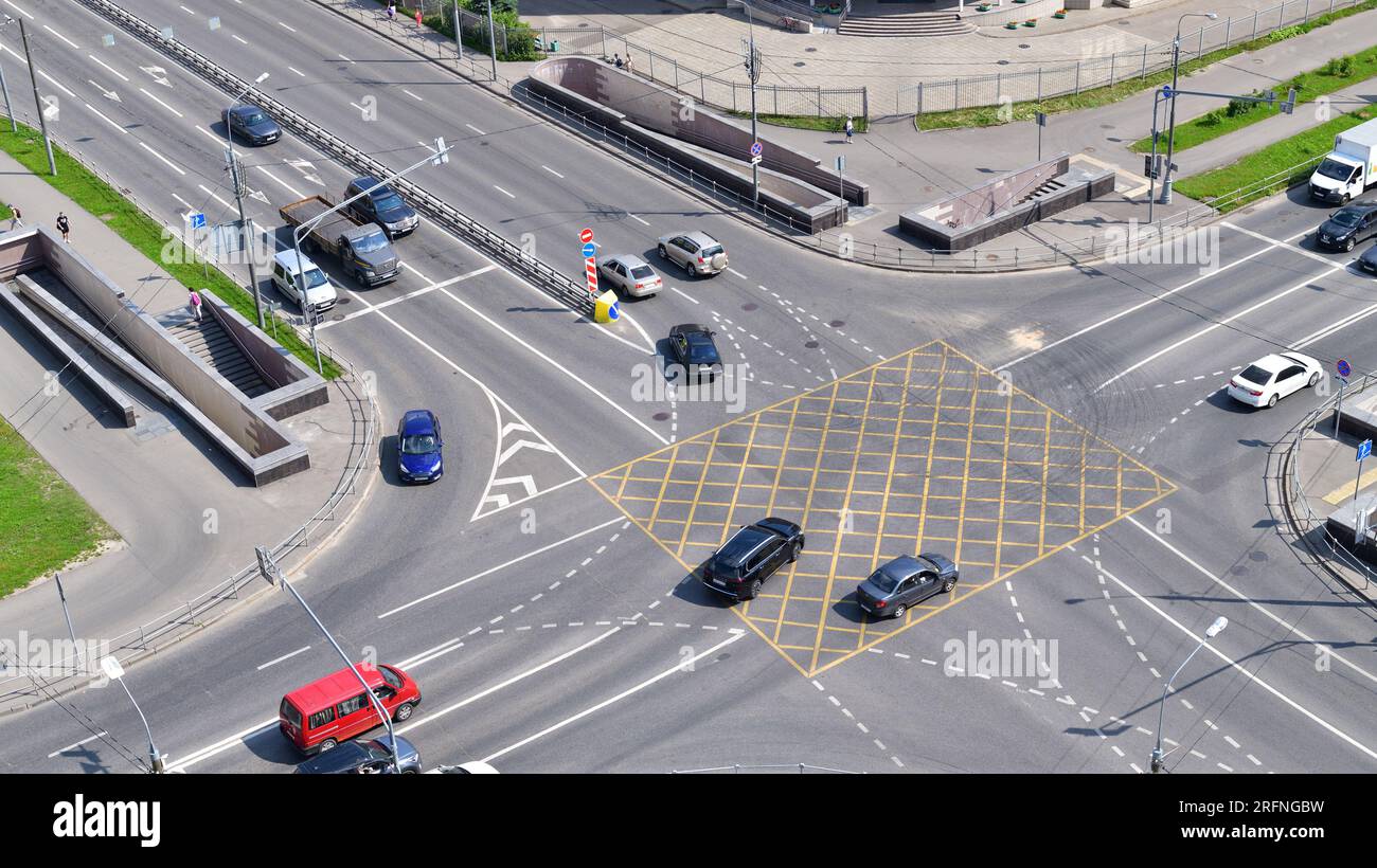 Intersection crossing markings hi-res stock photography and images - Alamy