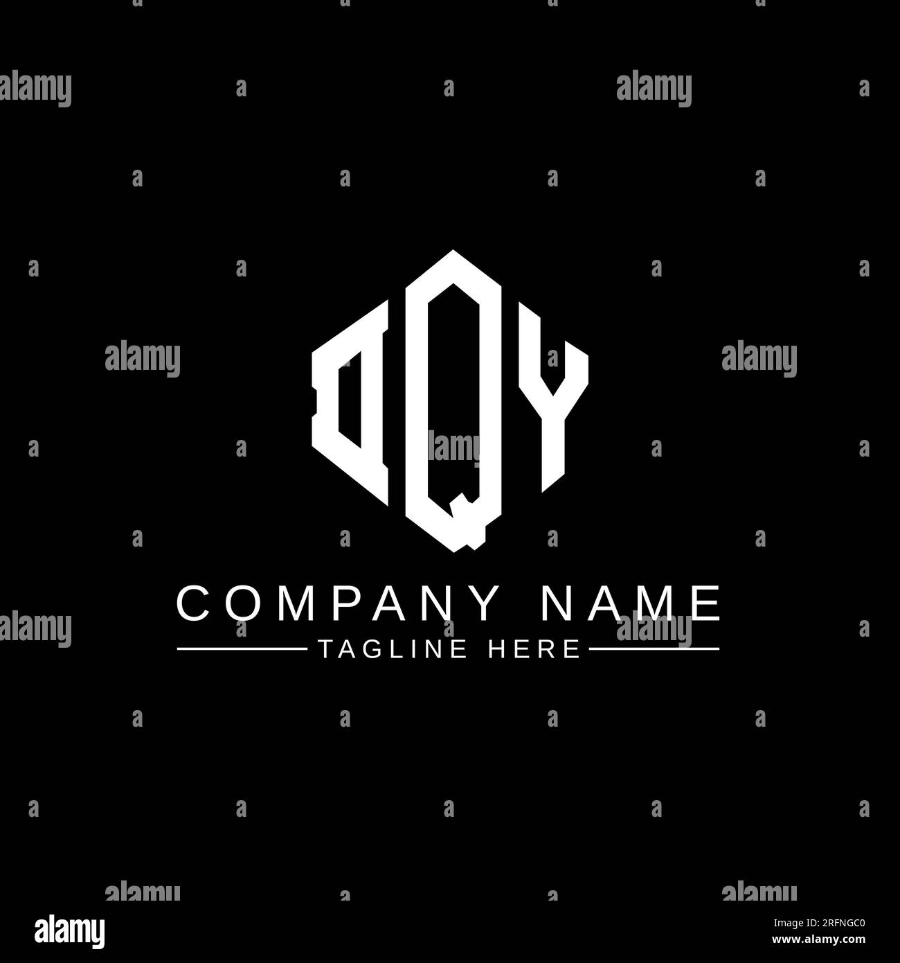 DQY letter logo design with polygon shape. DQY polygon and cube shape ...