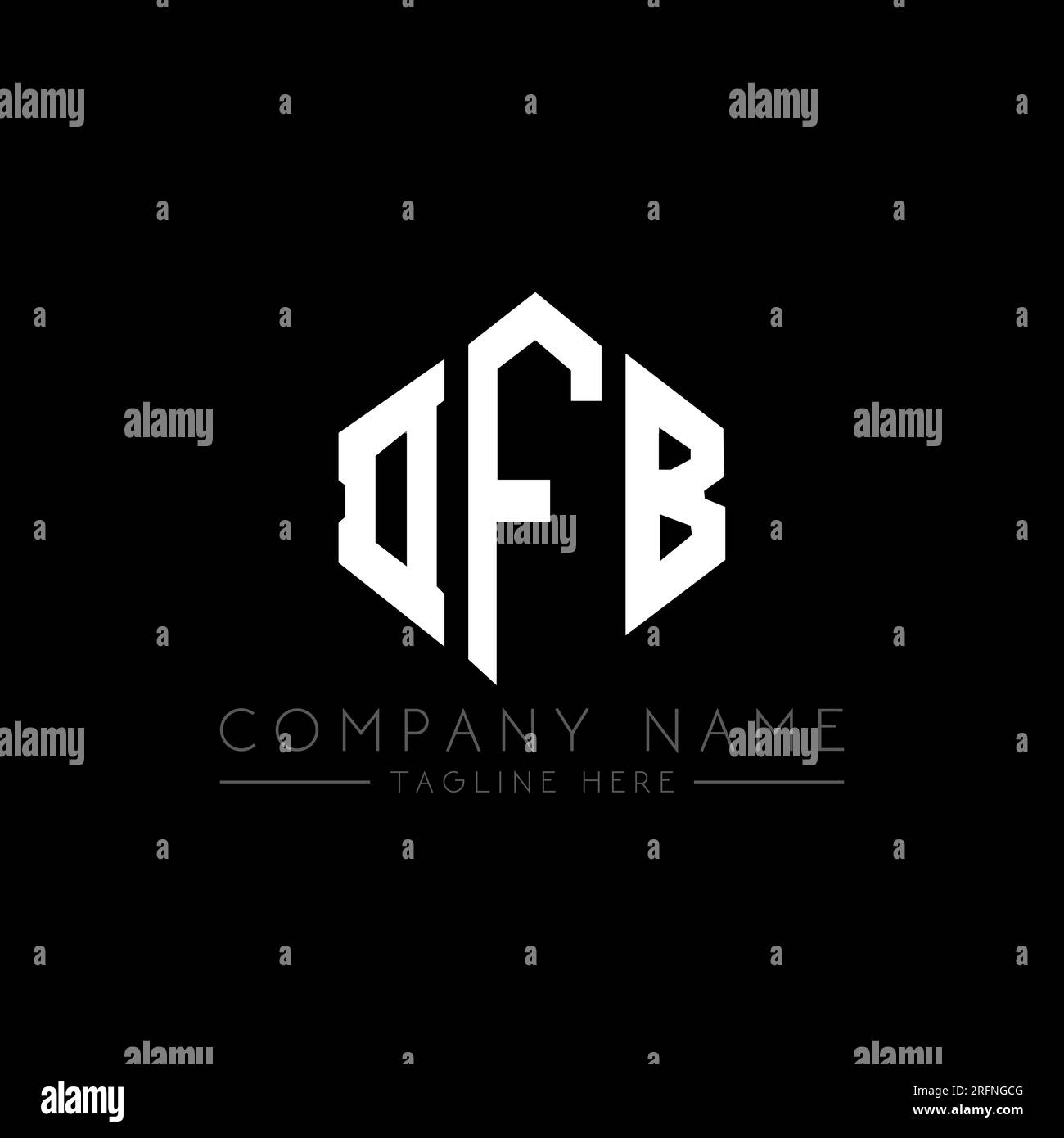 DFB letter logo design with polygon shape. DFB polygon and cube shape ...