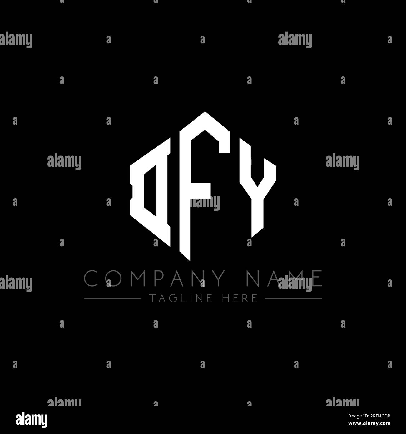 DFY letter logo design with polygon shape. DFY polygon and cube shape ...