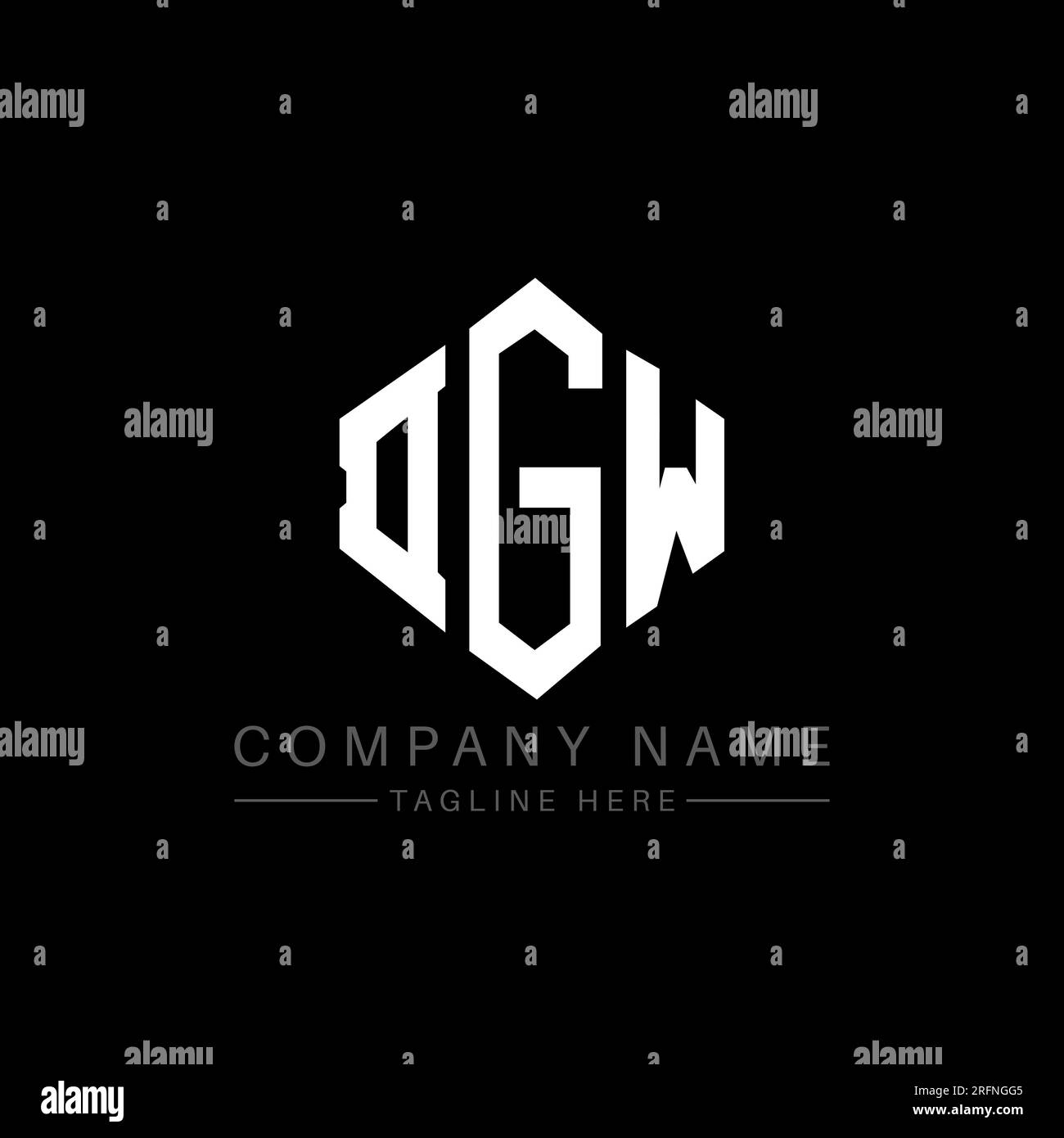 DGW letter logo design with polygon shape. DGW polygon and cube shape ...