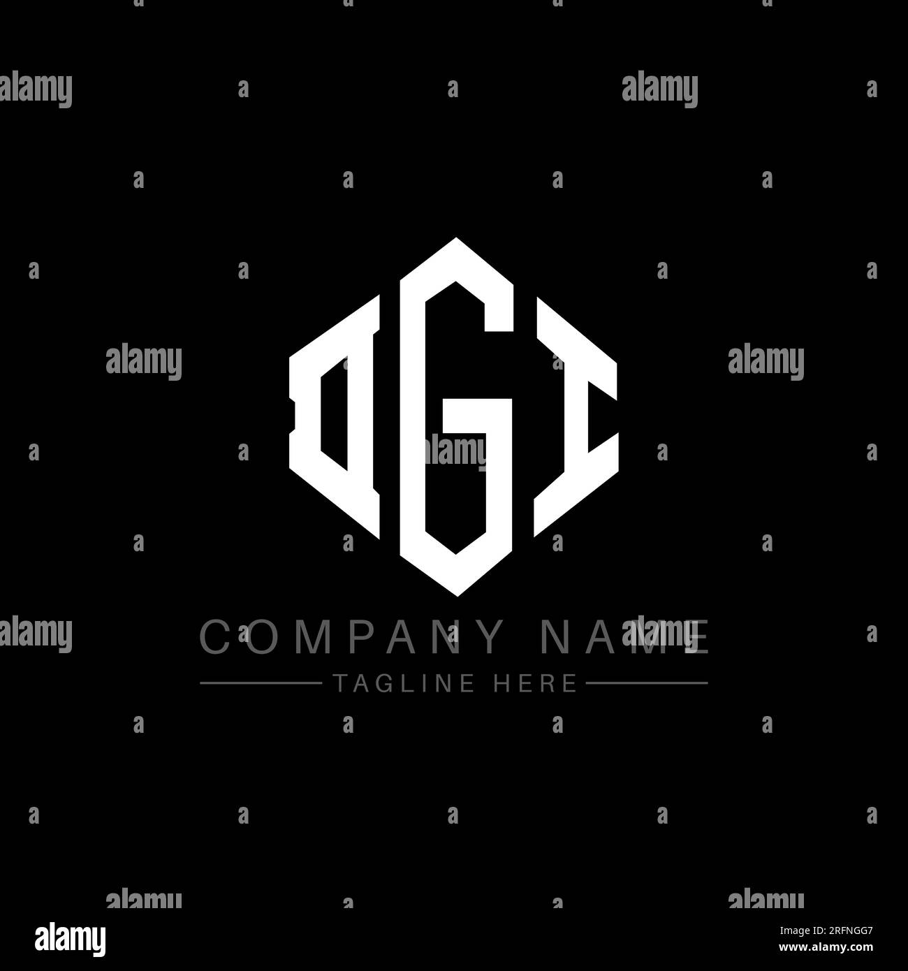 DGI letter logo design with polygon shape. DGI polygon and cube shape ...