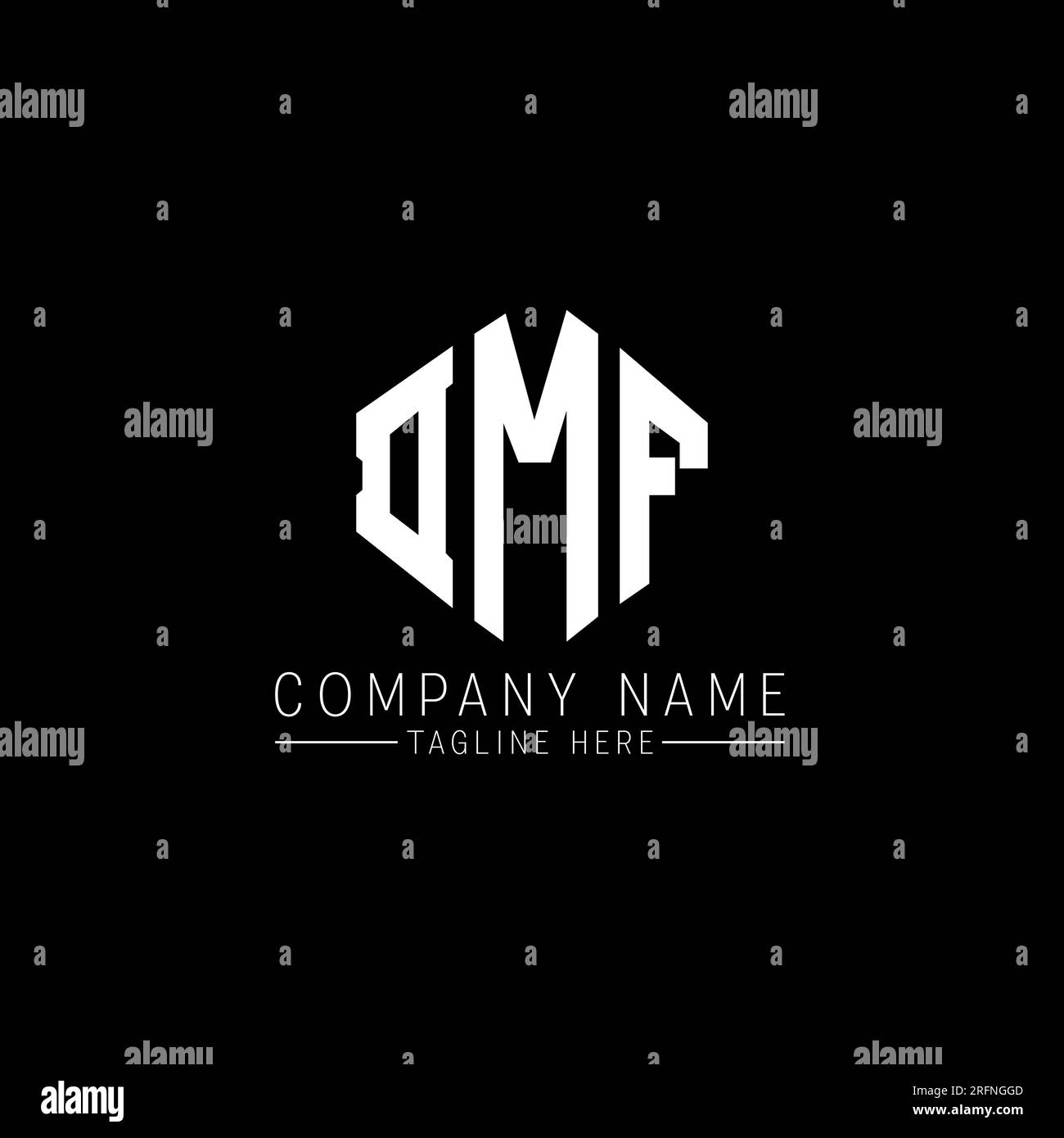 DMF letter logo design with polygon shape. DMF polygon and cube shape ...