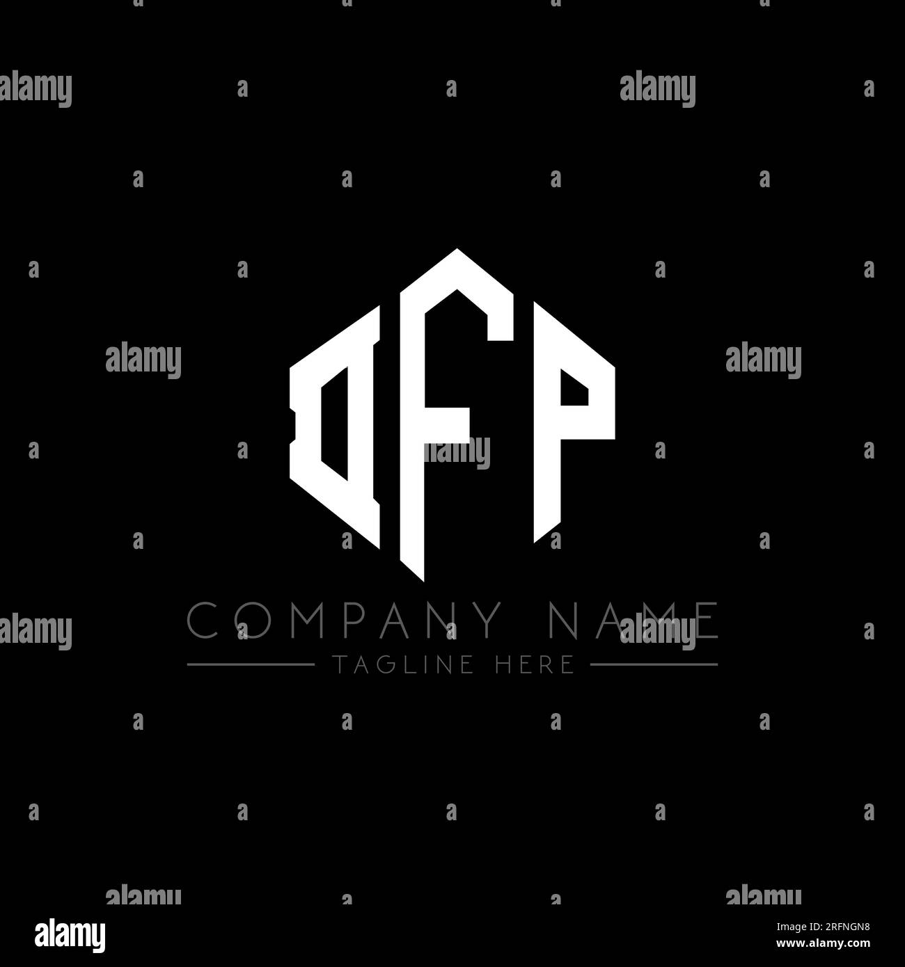 DFP letter logo design with polygon shape. DFP polygon and cube shape ...