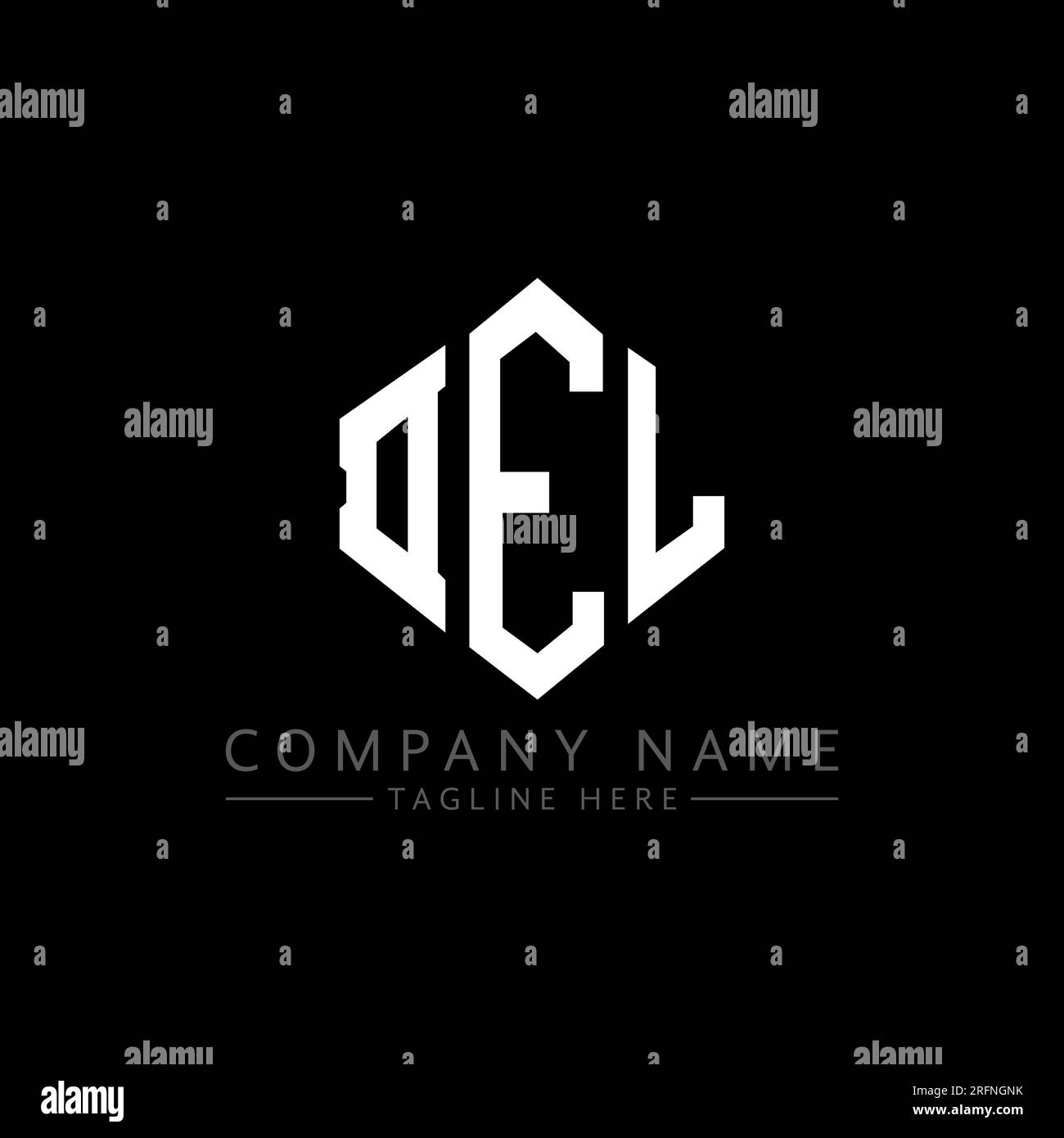 DEL letter logo design with polygon shape. DEL polygon and cube shape ...