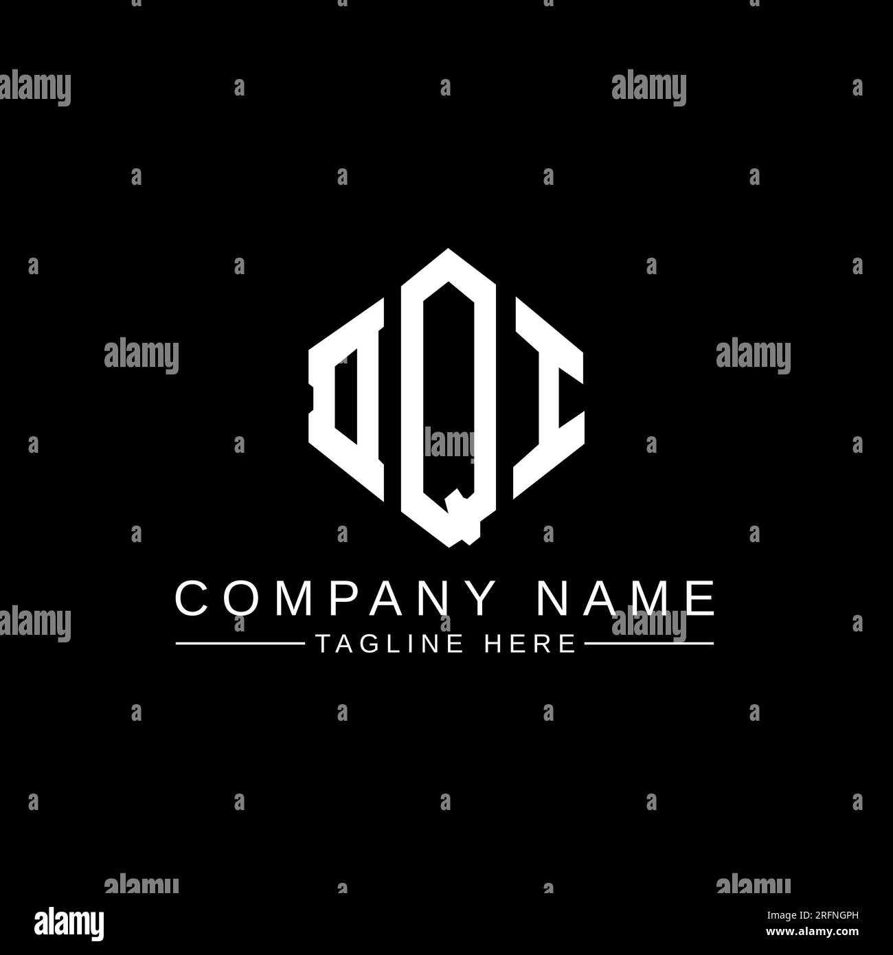 DQI letter logo design with polygon shape. DQI polygon and cube shape ...