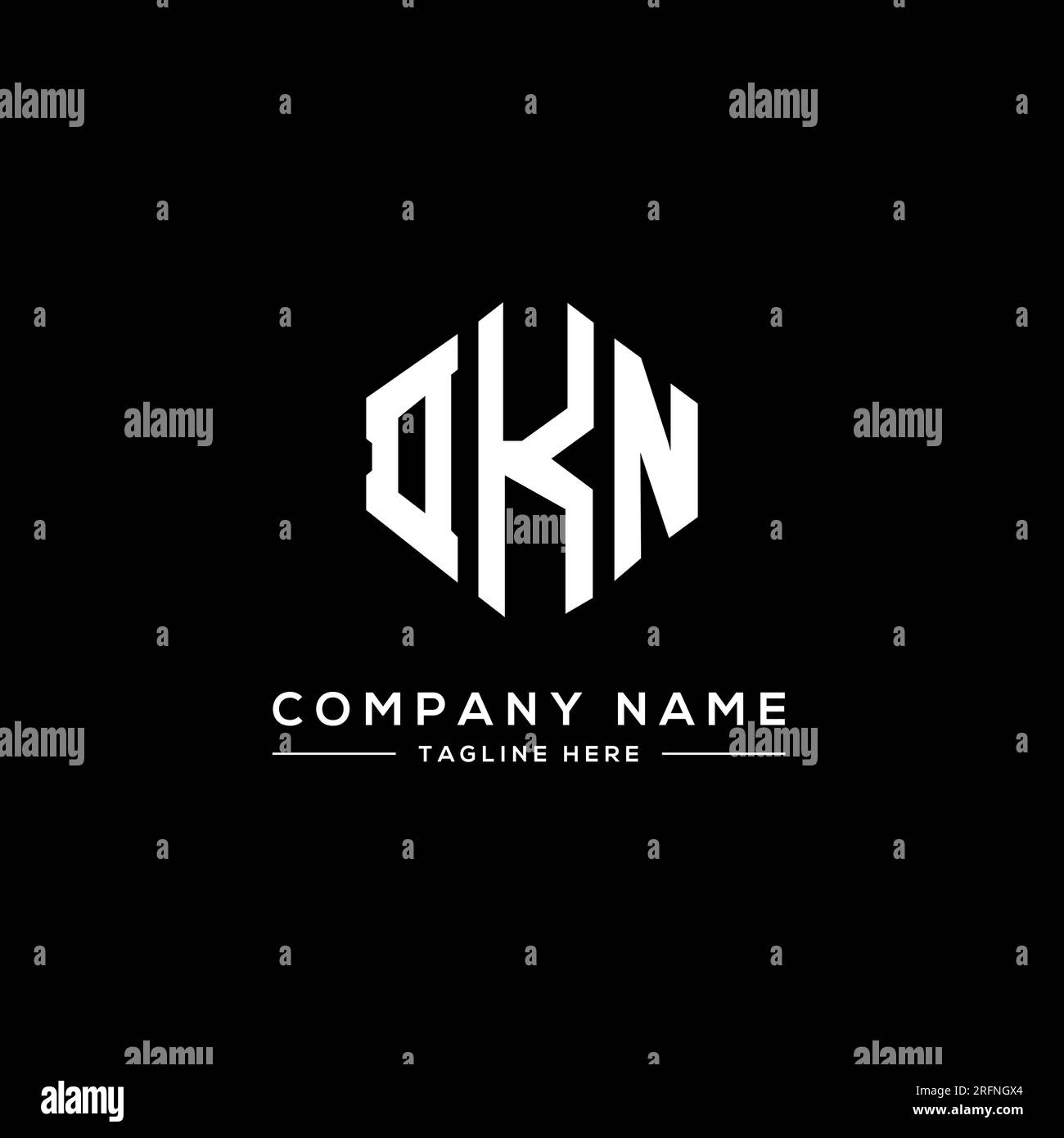 DKN letter logo design with polygon shape. DKN polygon and cube shape logo design. DKN hexagon ...