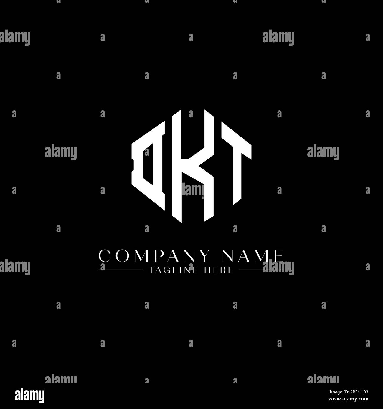 DKT letter logo design with polygon shape. DKT polygon and cube shape ...