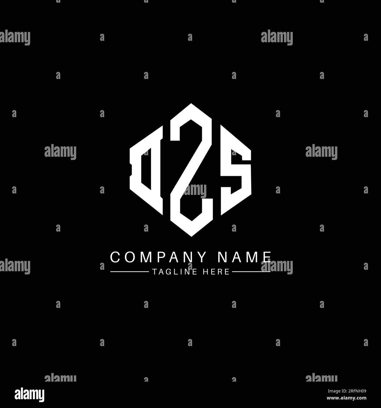 DZS letter logo design with polygon shape. DZS polygon and cube shape ...
