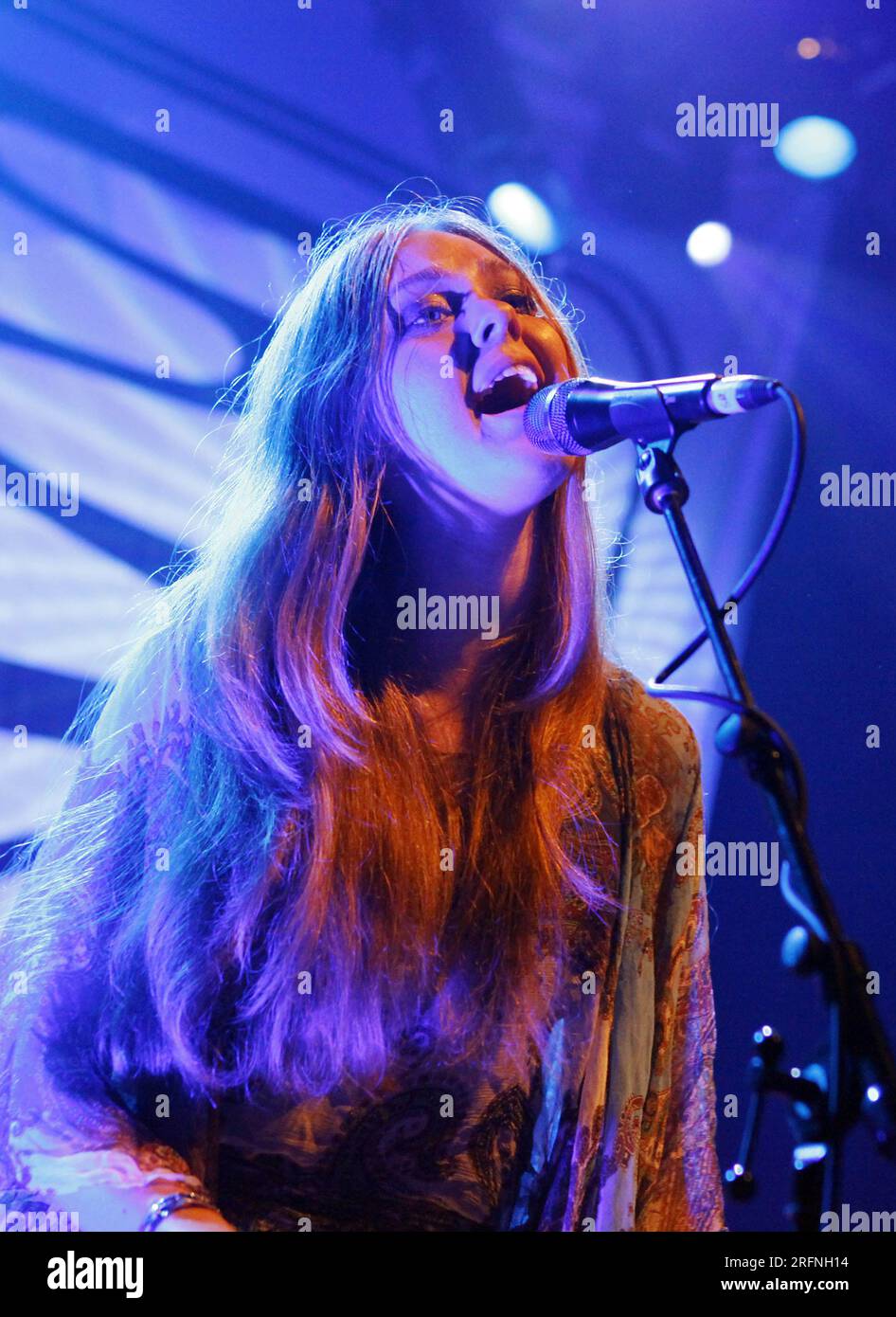 London. UK. Johanna Soderberg of First Aid Kit performing live at ...