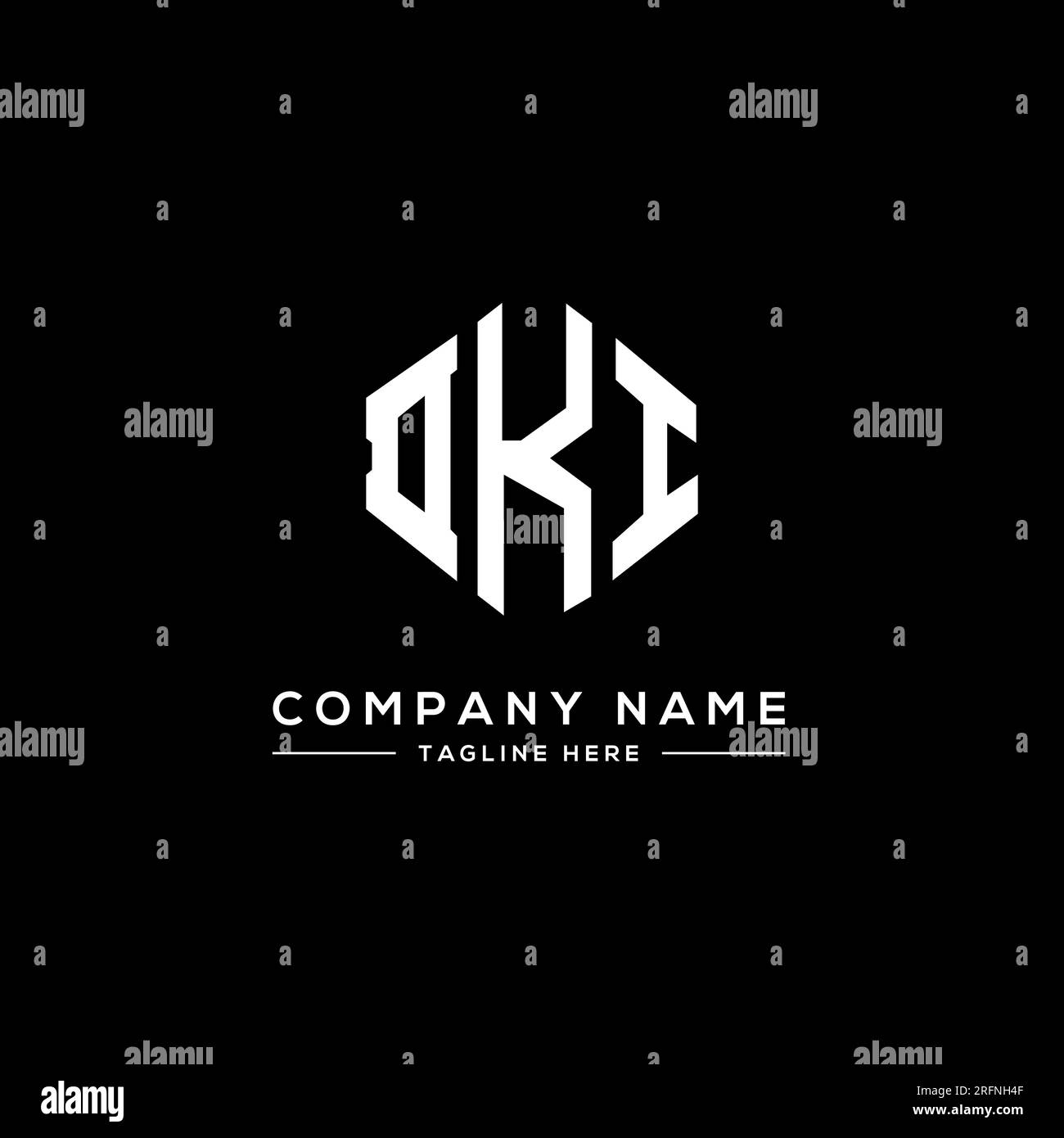 DKI letter logo design with polygon shape. DKI polygon and cube shape ...