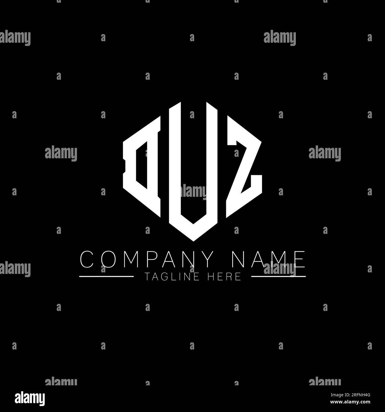 DUZ letter logo design with polygon shape. DUZ polygon and cube shape ...