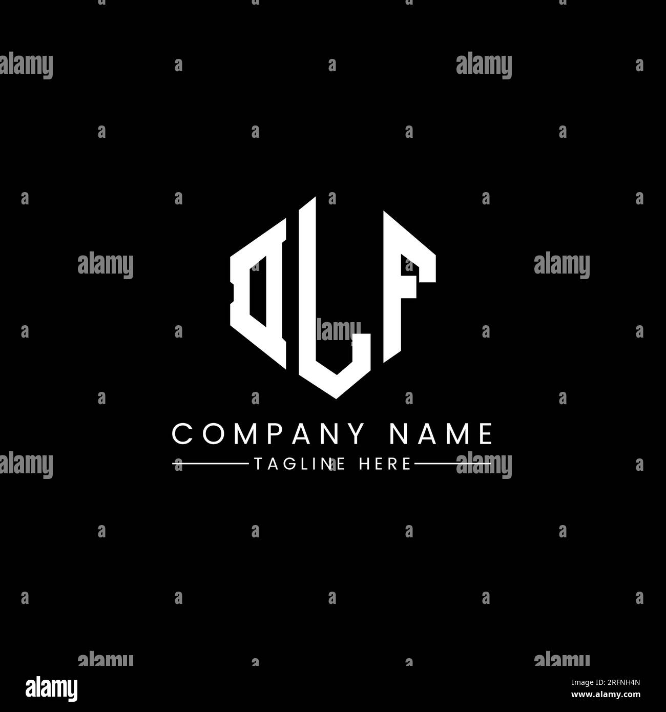 DLF letter logo design with polygon shape. DLF polygon and cube shape ...