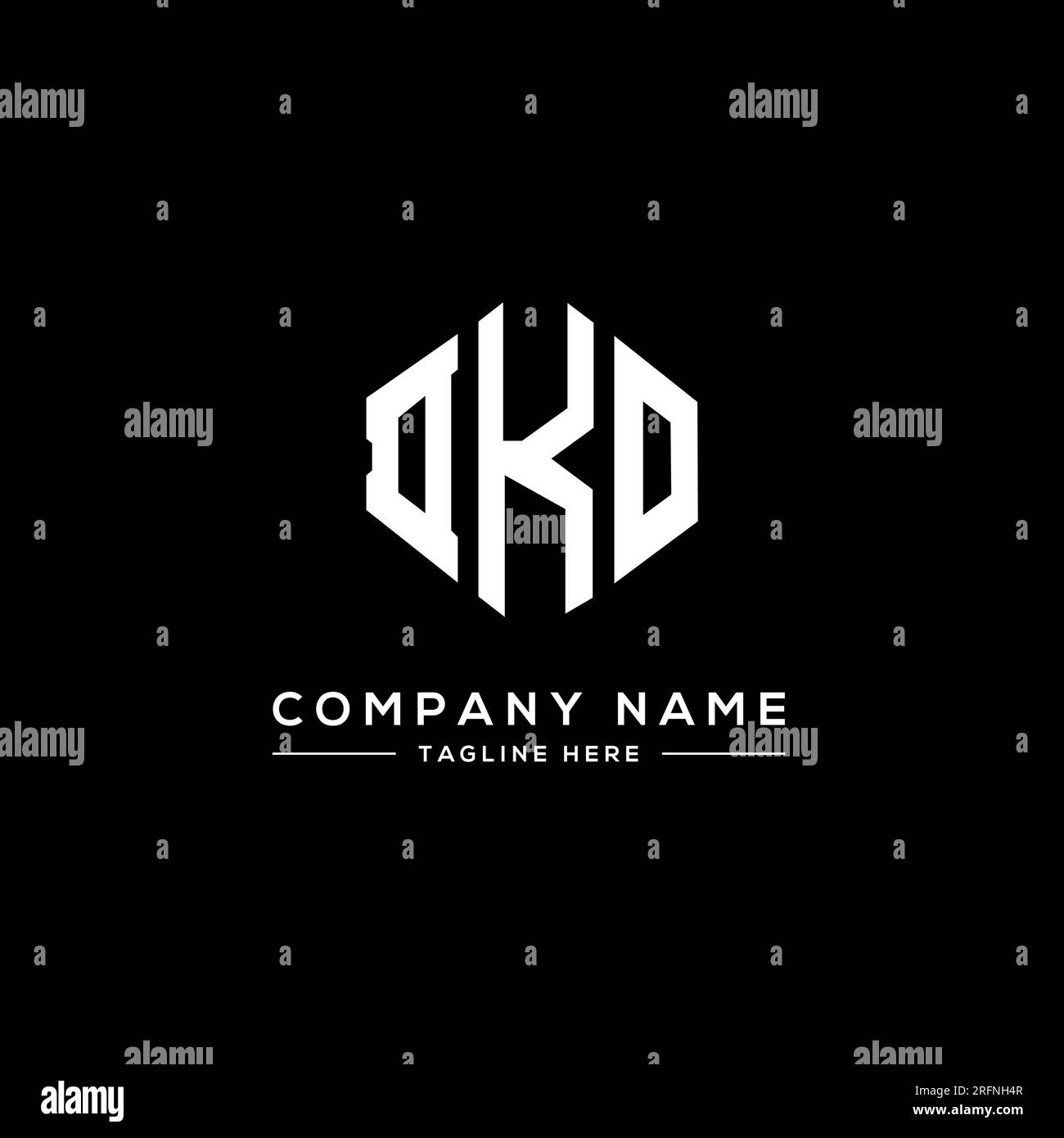 DKO letter logo design with polygon shape. DKO polygon and cube shape ...