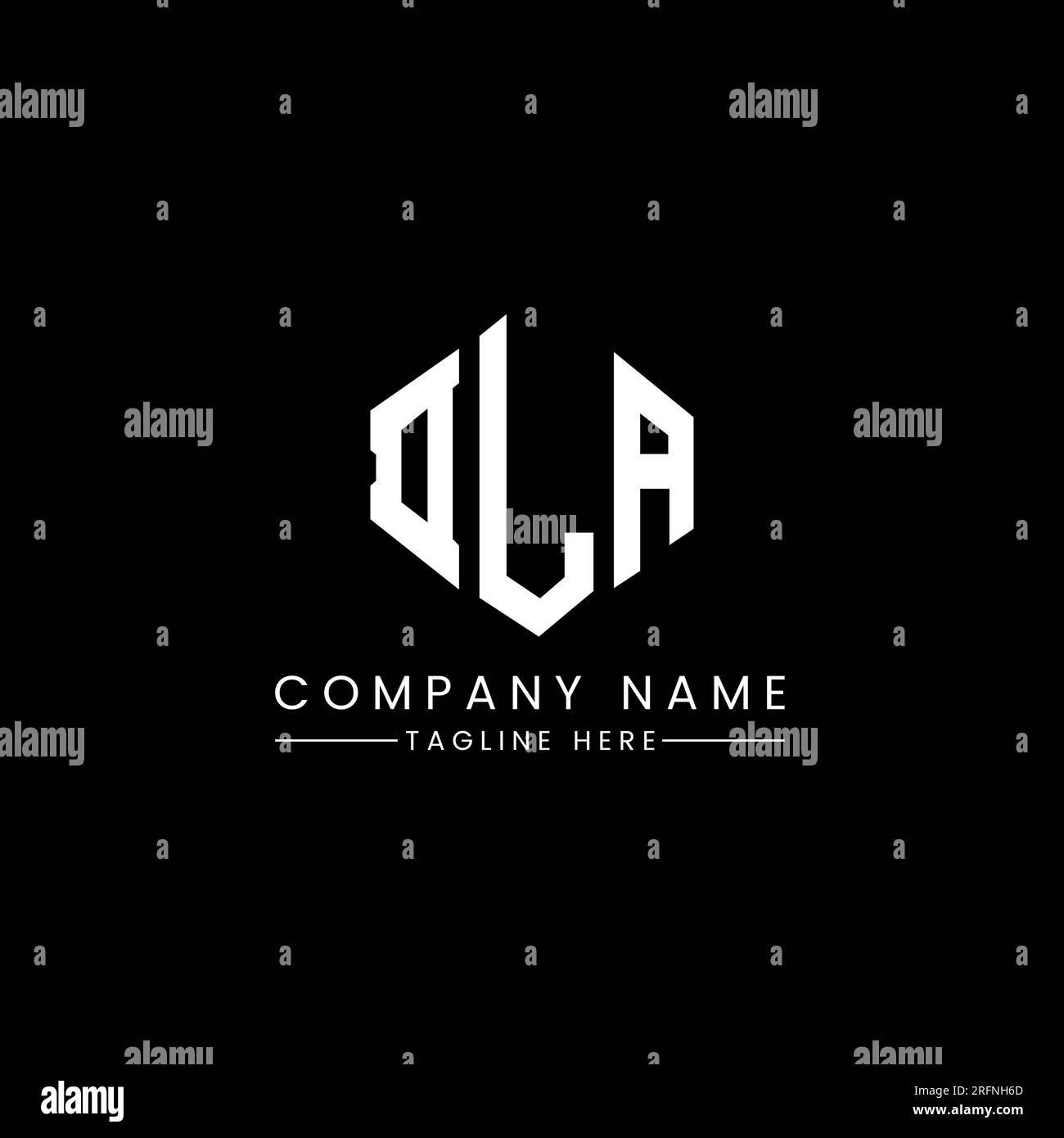 DLA letter logo design with polygon shape. DLA polygon and cube shape ...