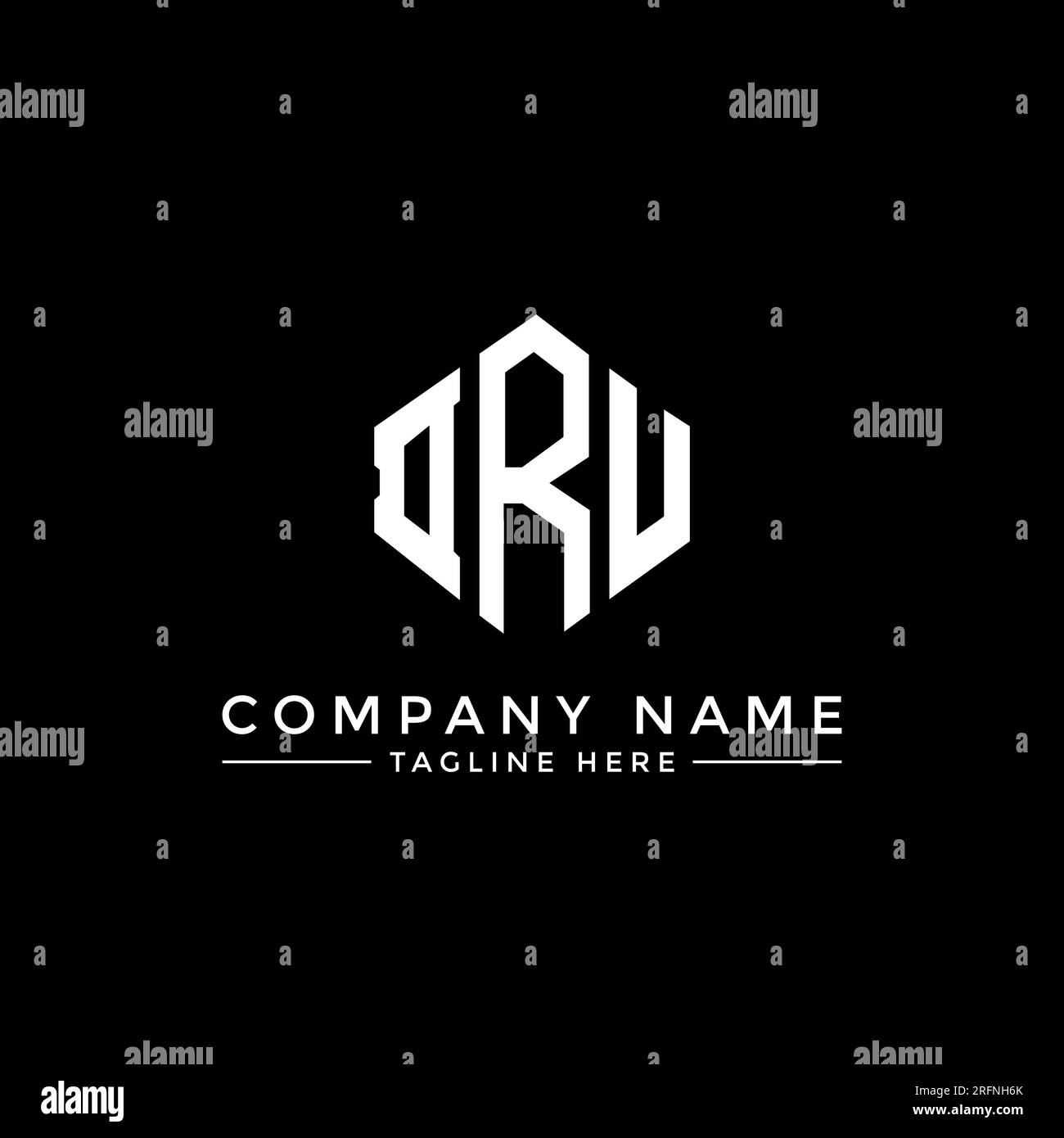 DRU letter logo design with polygon shape. DRU polygon and cube shape ...