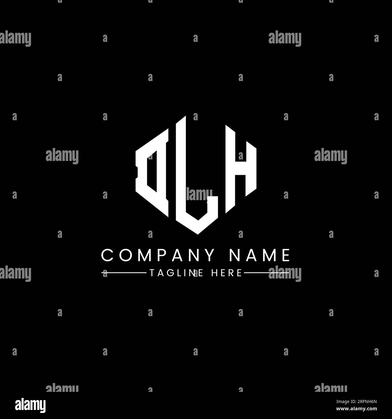 DLH letter logo design with polygon shape. DLH polygon and cube shape ...
