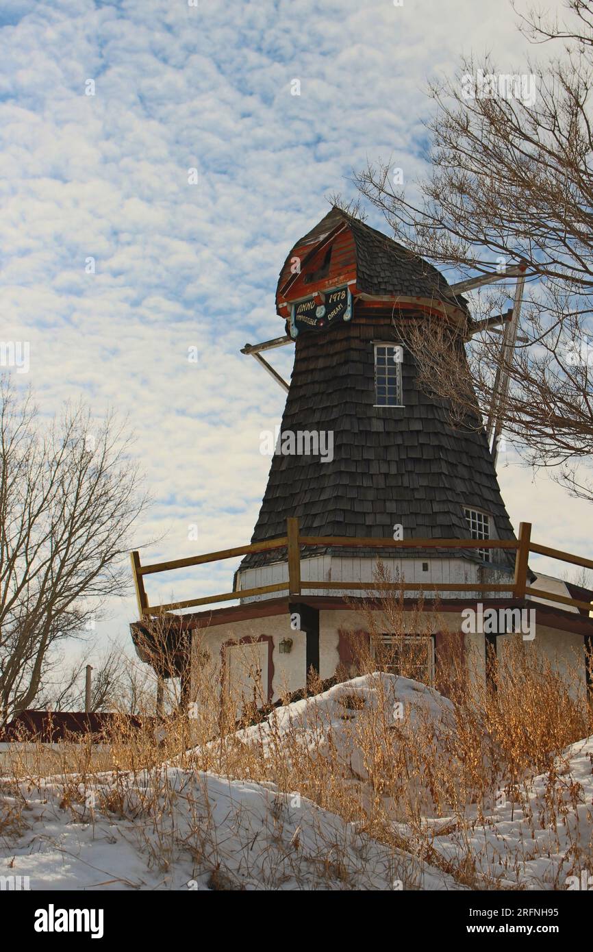 Cute little windmill in a cute little town Stock Photo - Alamy