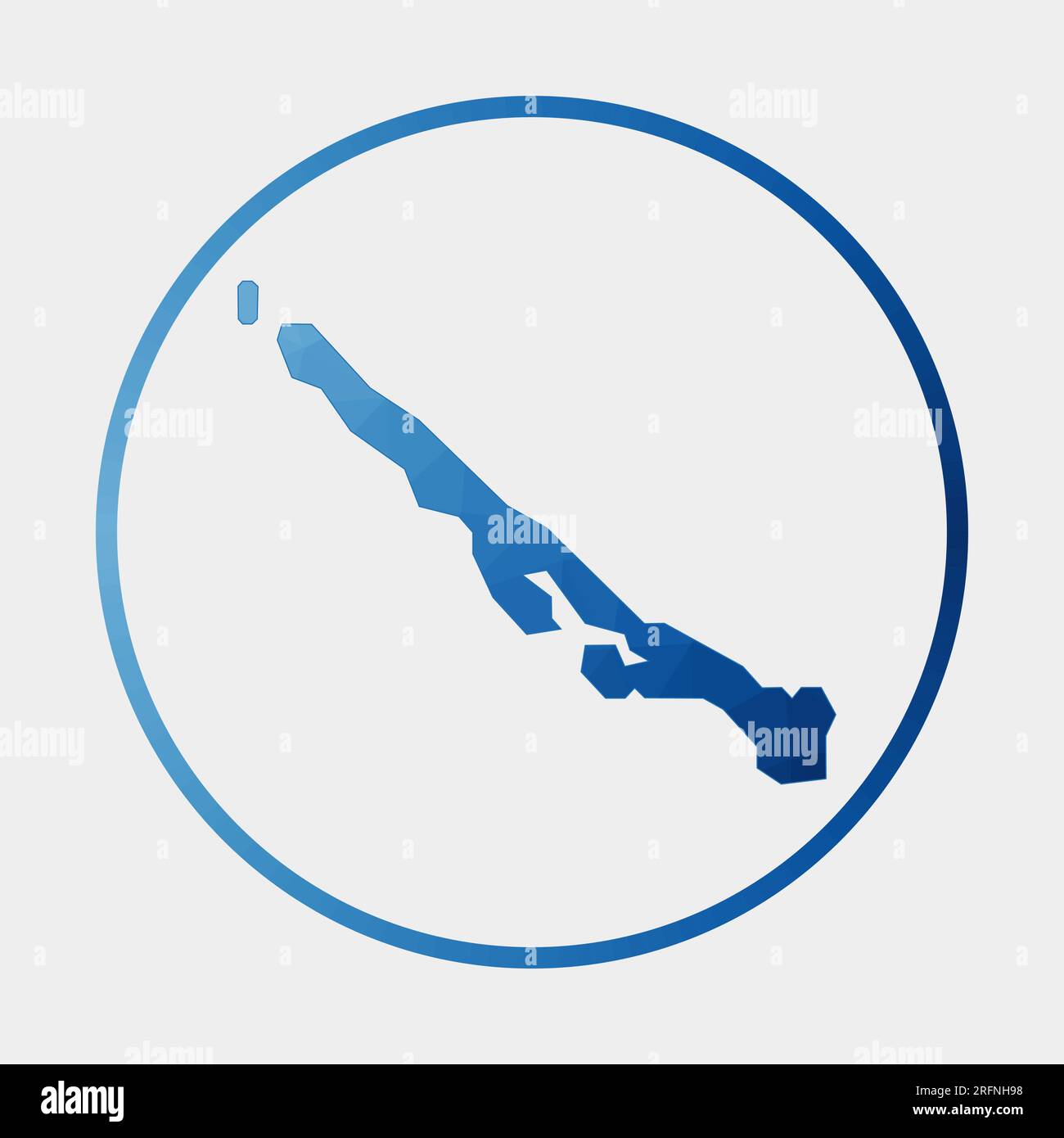 Stocking Island icon. Polygonal map in gradient ring. Round low poly ...
