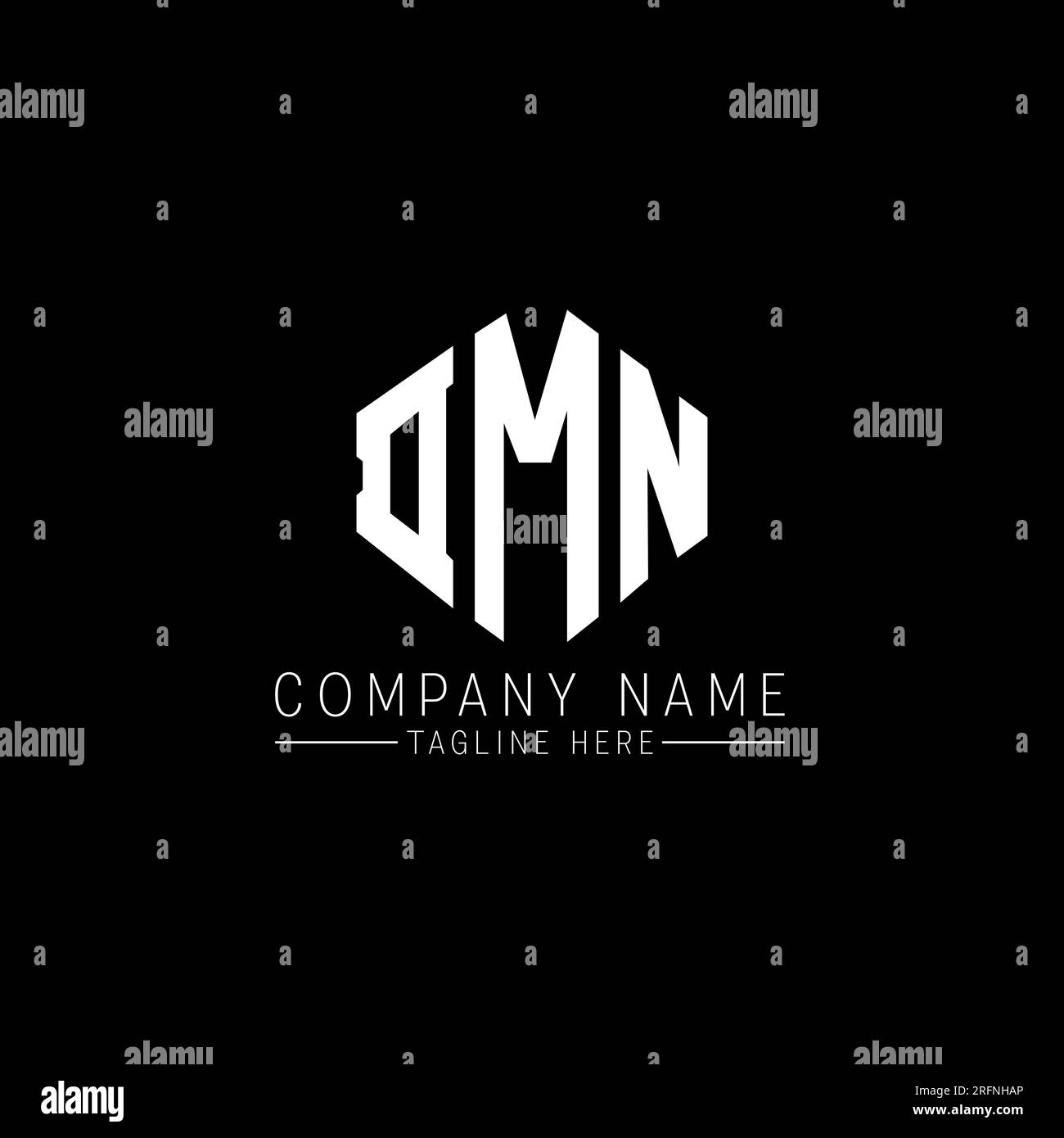 DMN letter logo design with polygon shape. DMN polygon and cube shape ...