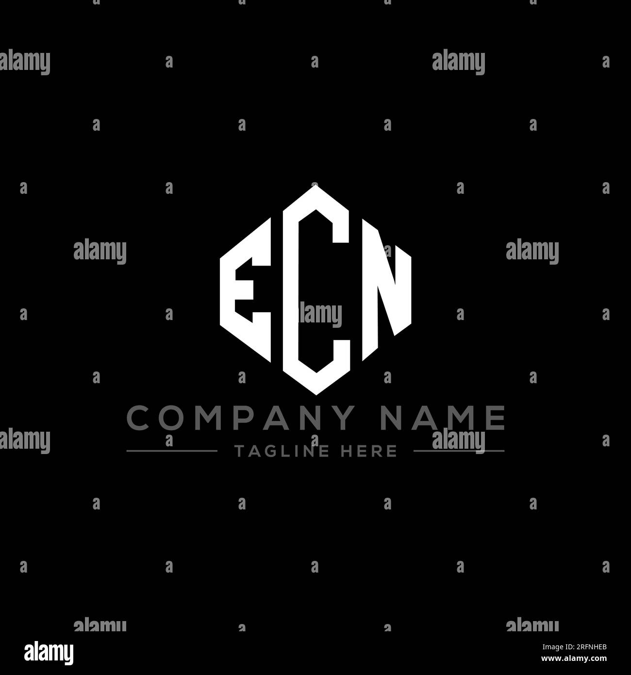ECN letter logo design with polygon shape. ECN polygon and cube shape logo design. ECN hexagon ...