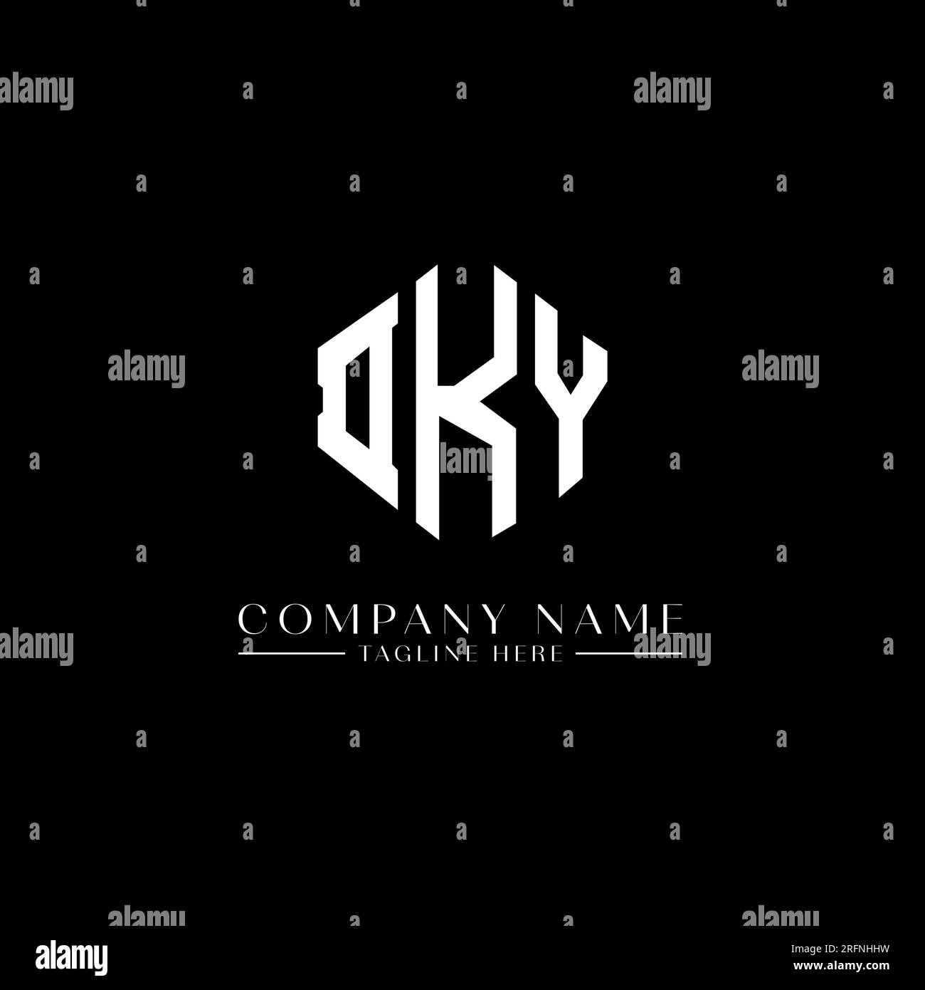 DKY letter logo design with polygon shape. DKY polygon and cube shape ...