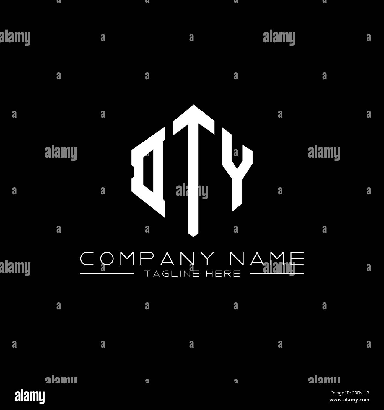 DTY letter logo design with polygon shape. DTY polygon and cube shape ...