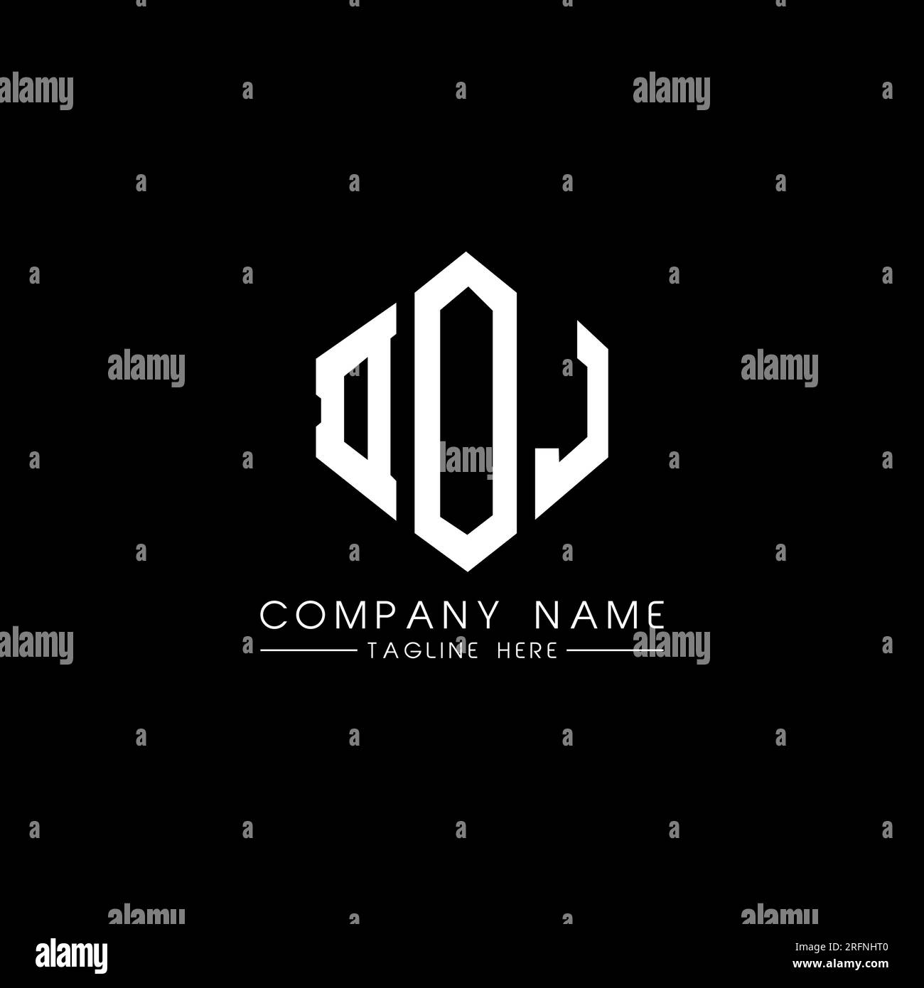 DOJ letter logo design with polygon shape. DOJ polygon and cube shape ...