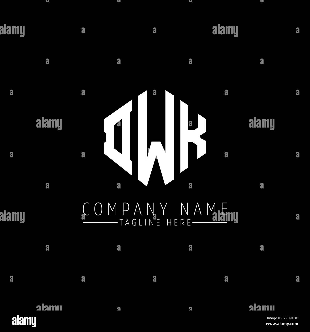 DWK letter logo design with polygon shape. DWK polygon and cube shape ...