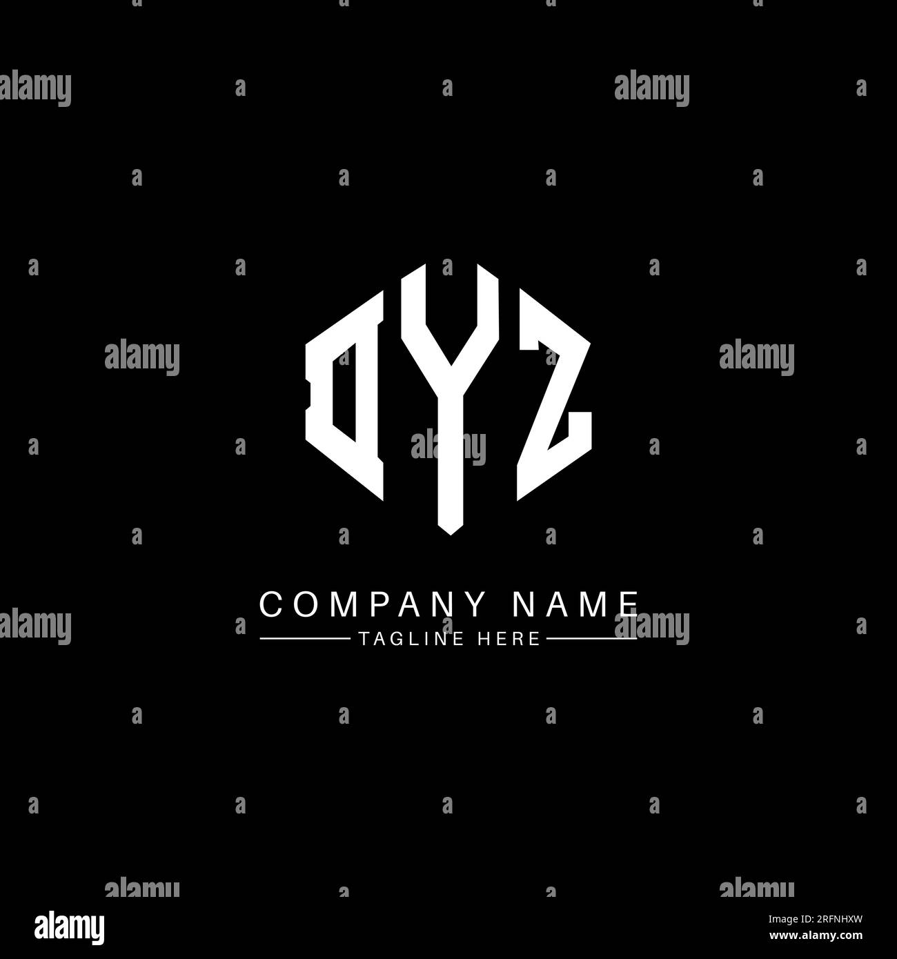 DYZ letter logo design with polygon shape. DYZ polygon and cube shape ...