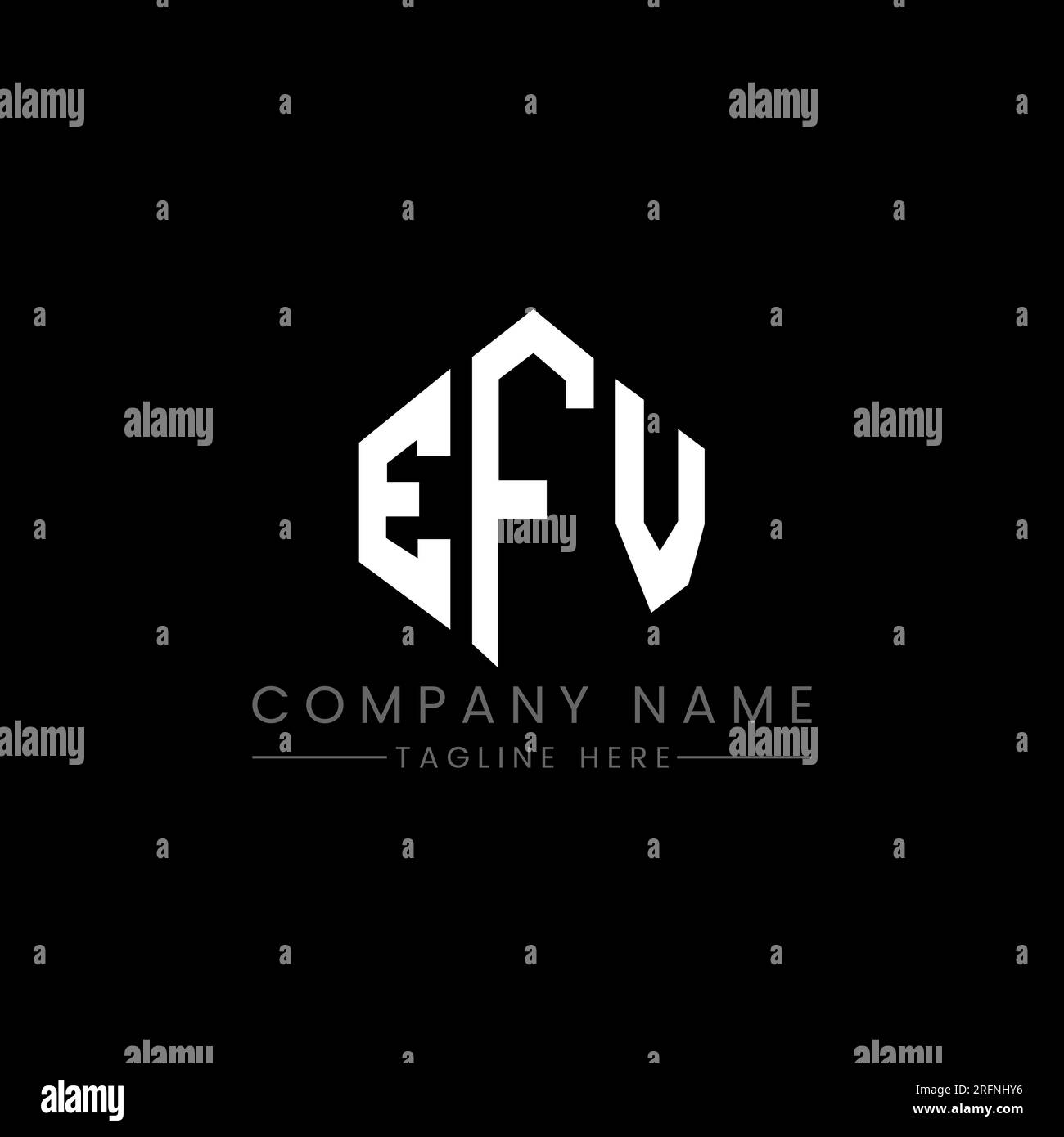 EFV letter logo design with polygon shape. EFV polygon and cube shape ...