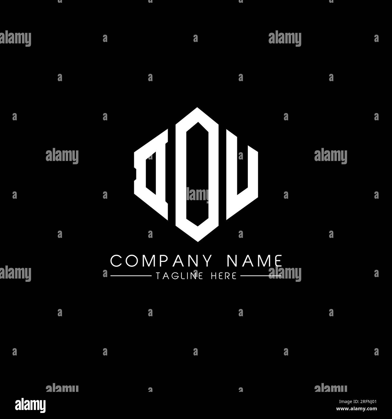 DOU letter logo design with polygon shape. DOU polygon and cube shape ...