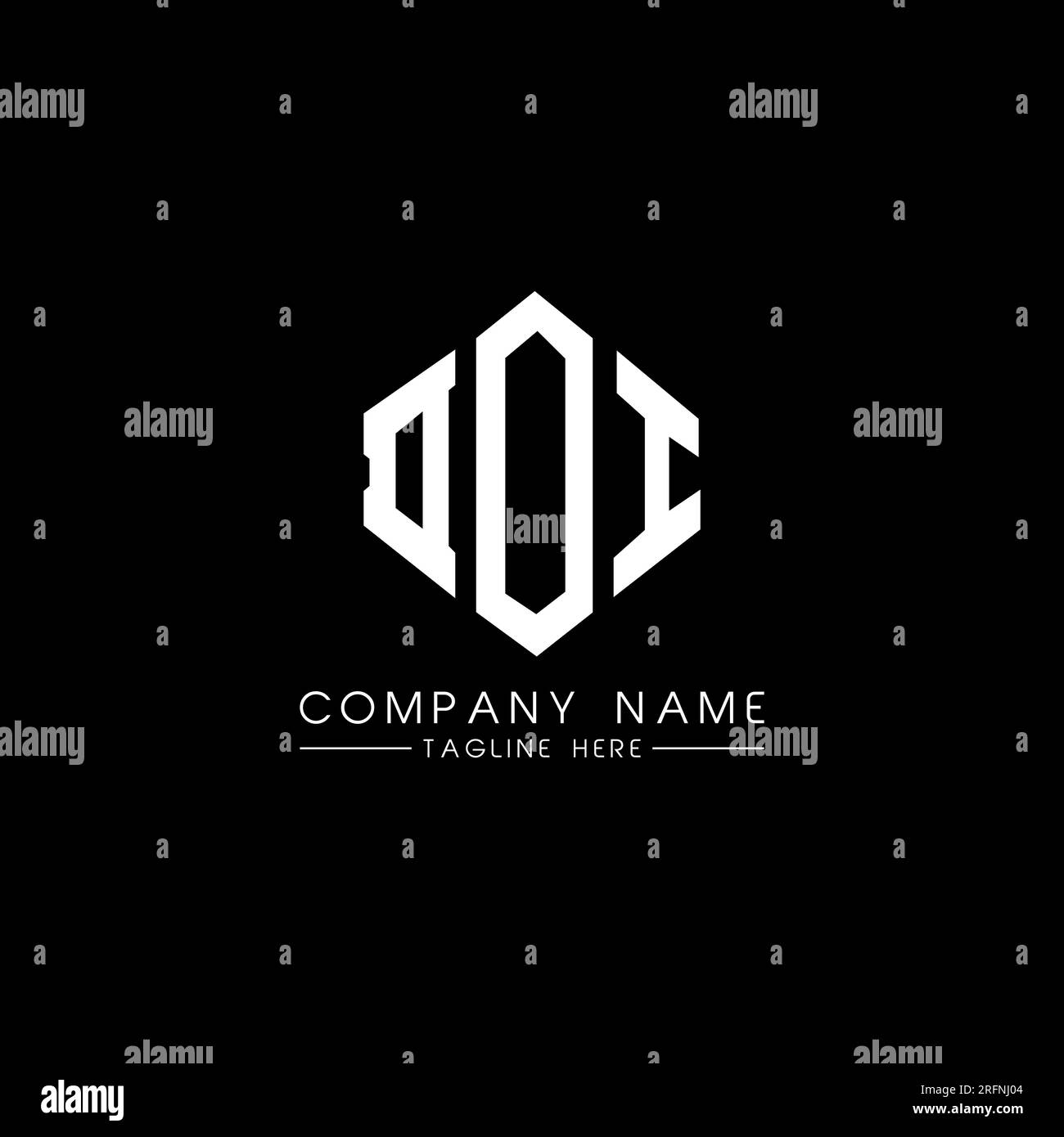 DOI letter logo design with polygon shape. DOI polygon and cube shape ...