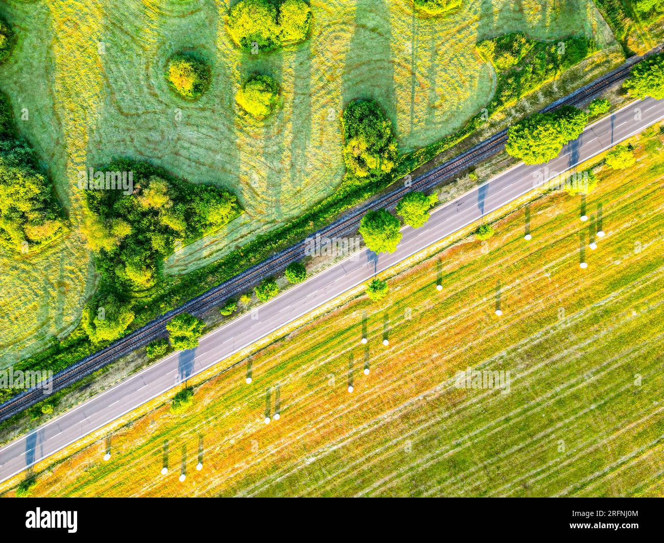 Road farmland transportation drone railway hi-res stock photography and ...