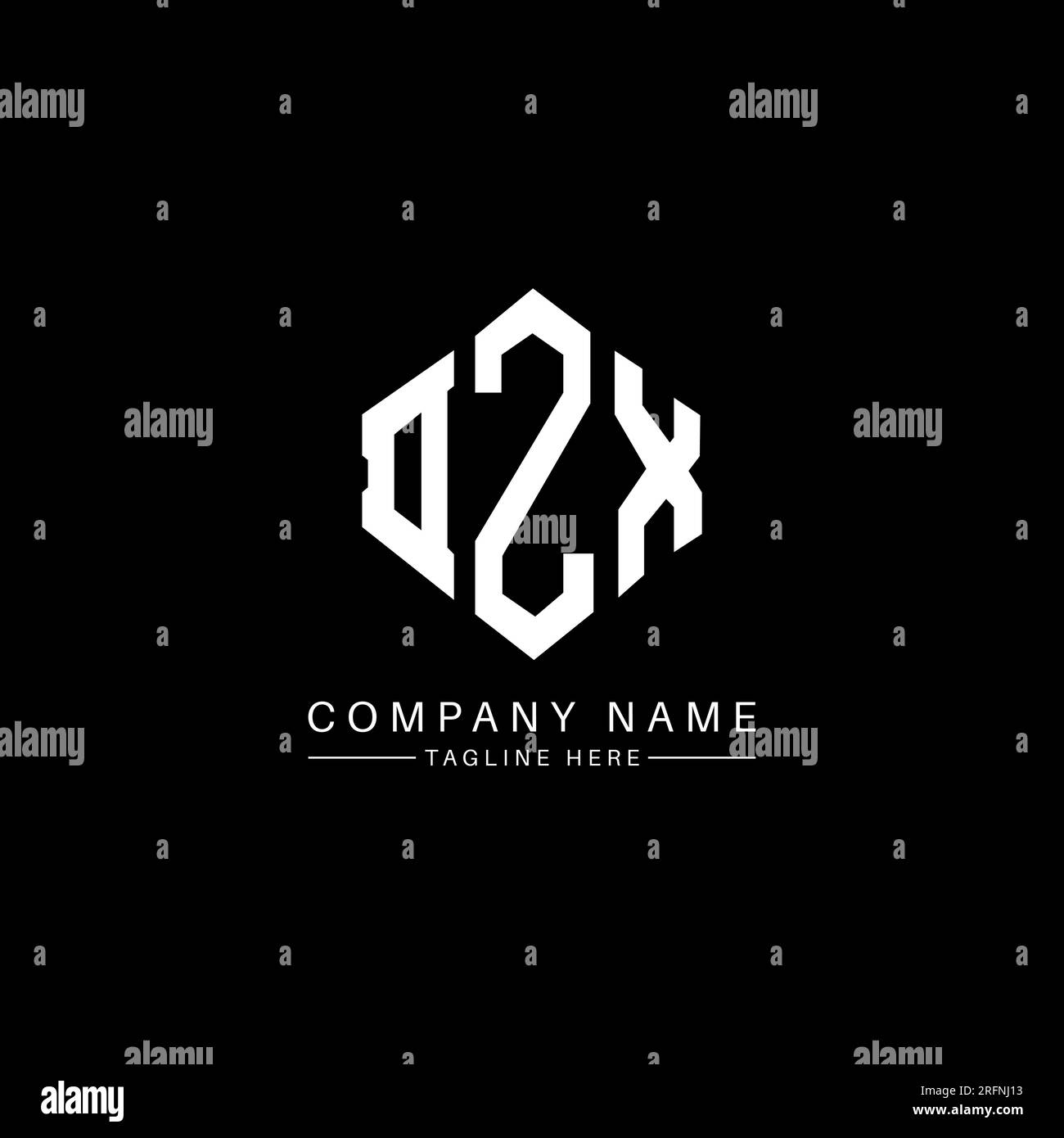 DZX letter logo design with polygon shape. DZX polygon and cube shape ...