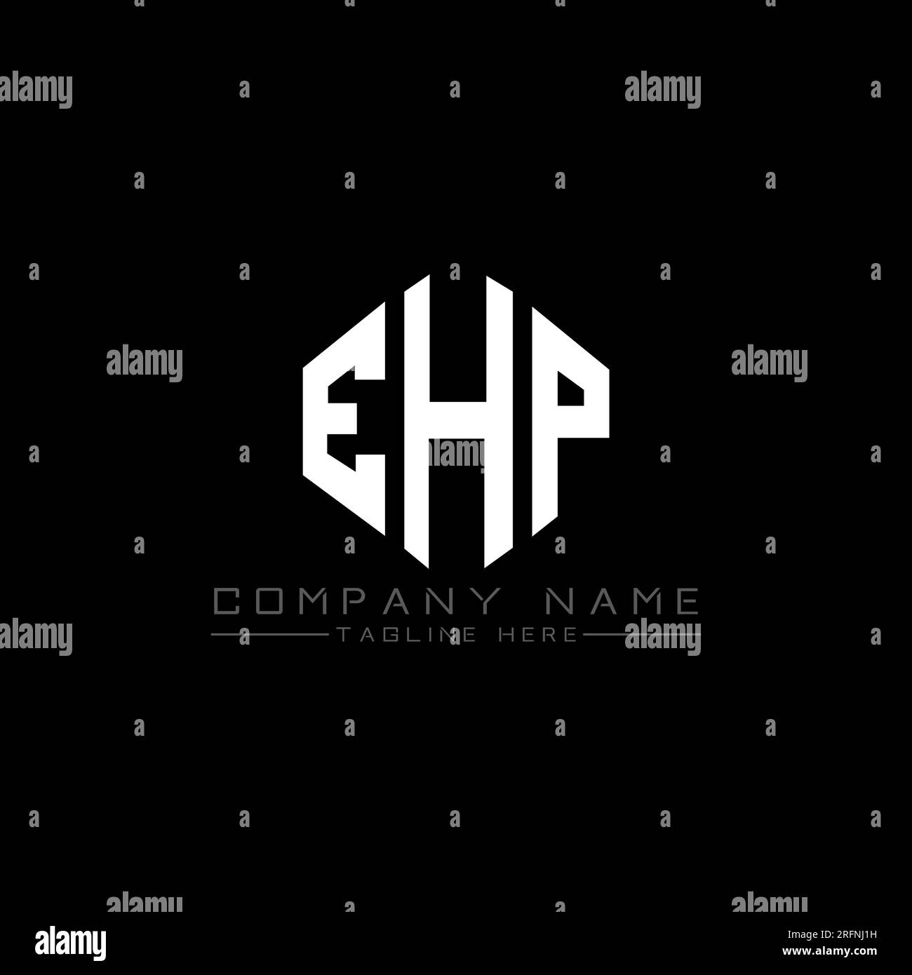 EHP letter logo design with polygon shape. EHP polygon and cube shape ...