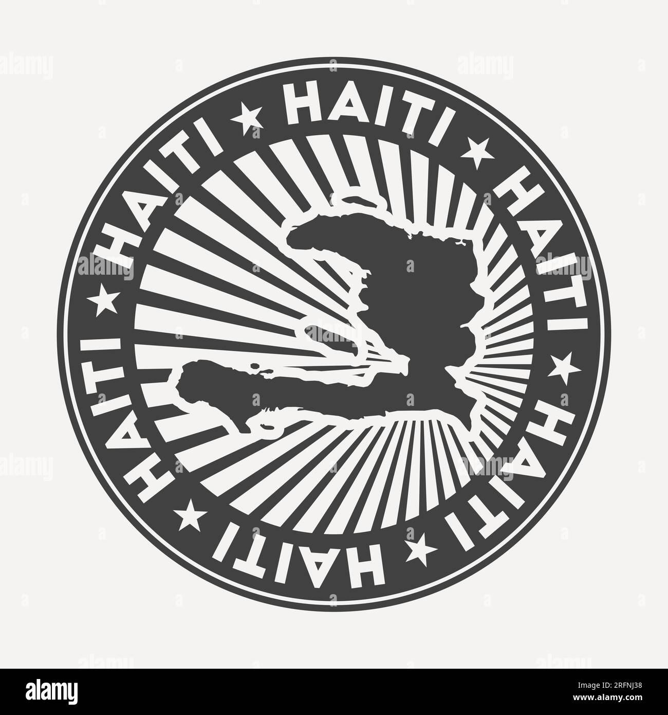 Haiti round logo. Vintage travel badge with the circular name and map ...