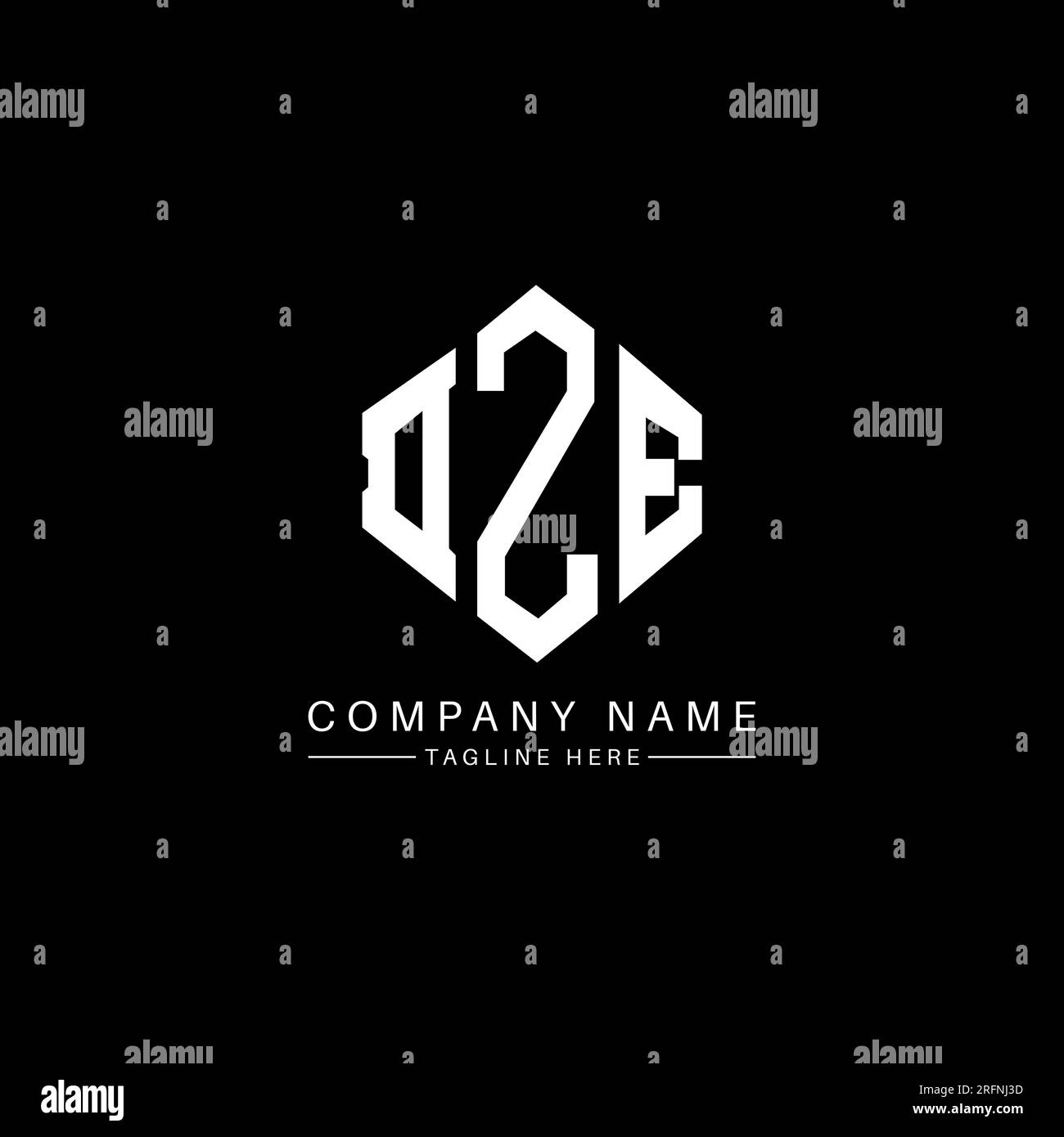 DZE letter logo design with polygon shape. DZE polygon and cube shape ...