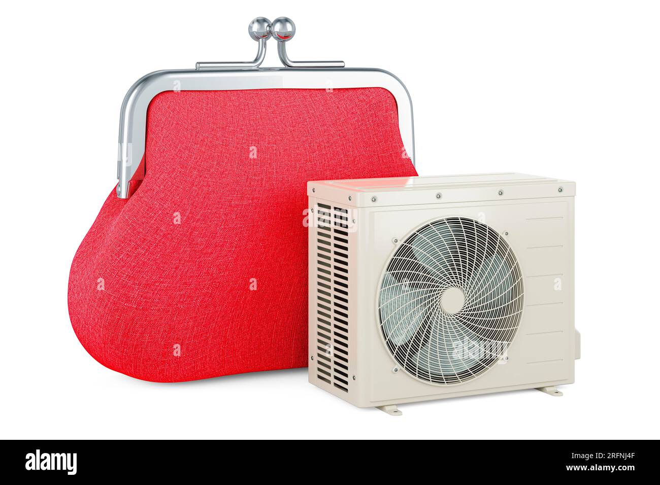 Air conditioner, outdoor compressor unit with coin purse, 3D rendering ...