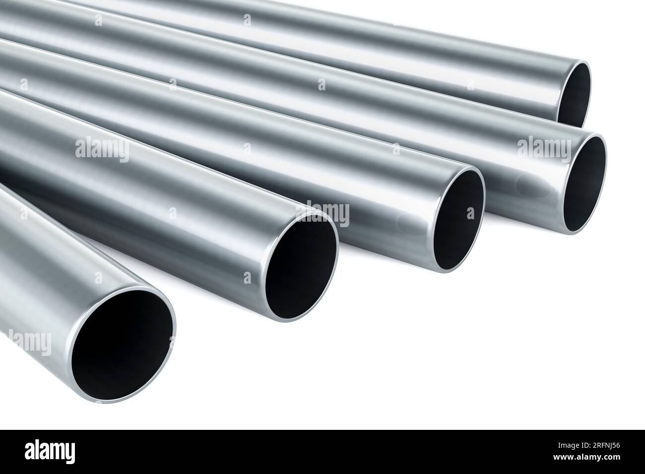 Steel pipes, 3D rendering isolated on white background Stock Photo - Alamy