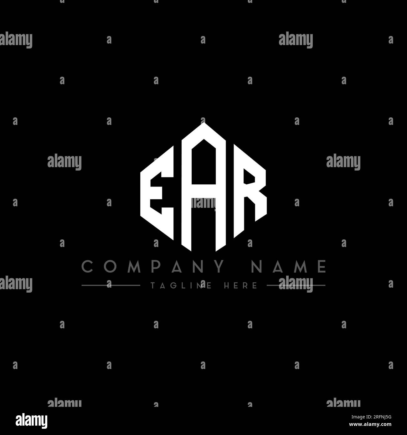 EAR letter logo design with polygon shape. EAR polygon and cube shape ...