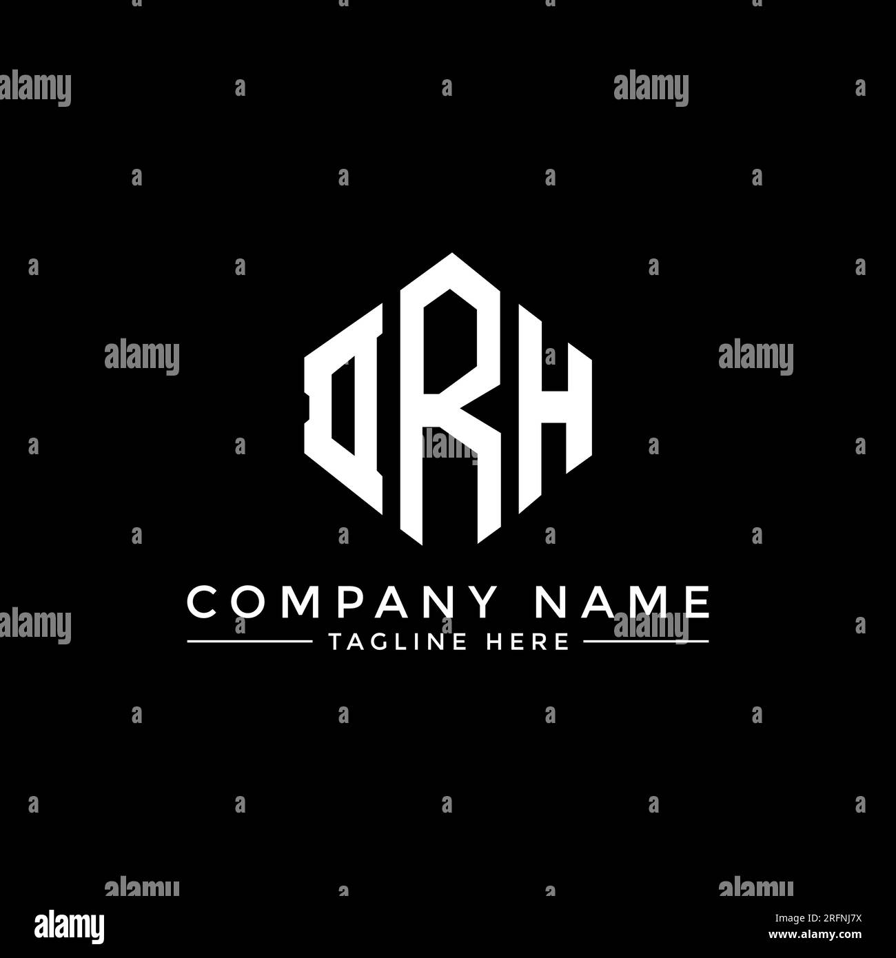 DRH letter logo design with polygon shape. DRH polygon and cube shape ...